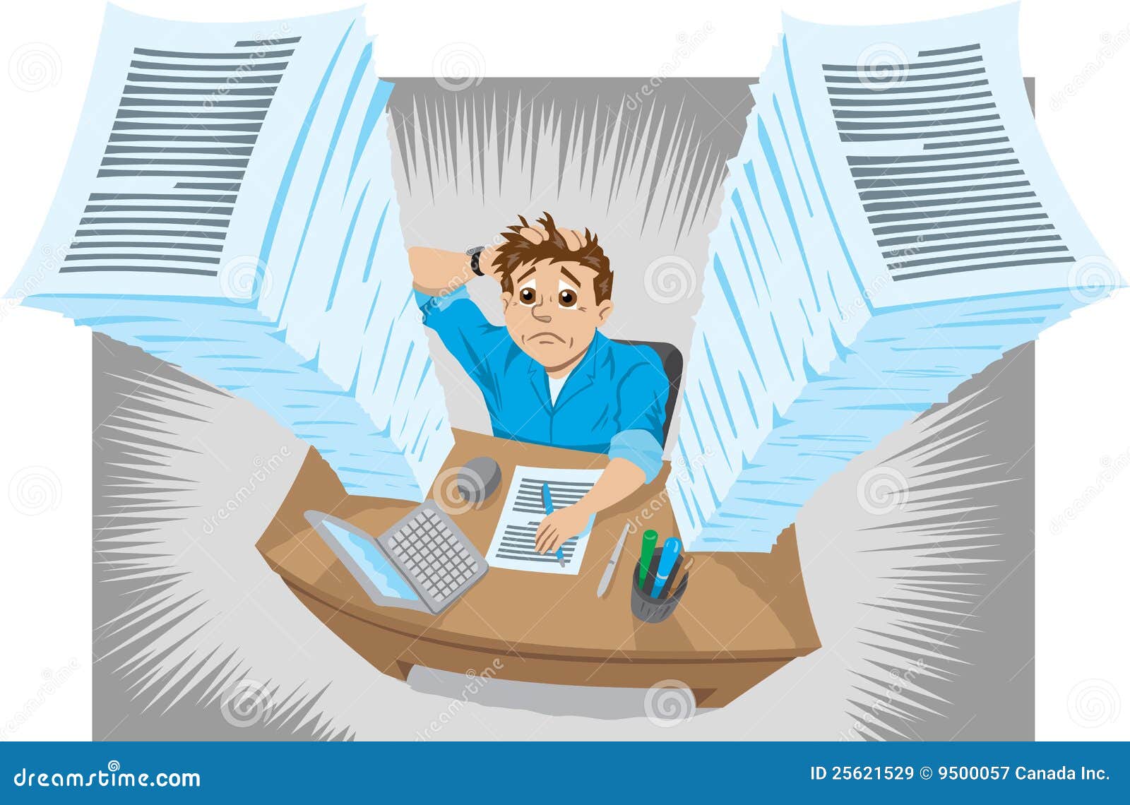 Excessif travail illustration de vecteur. Illustration du sorties ...