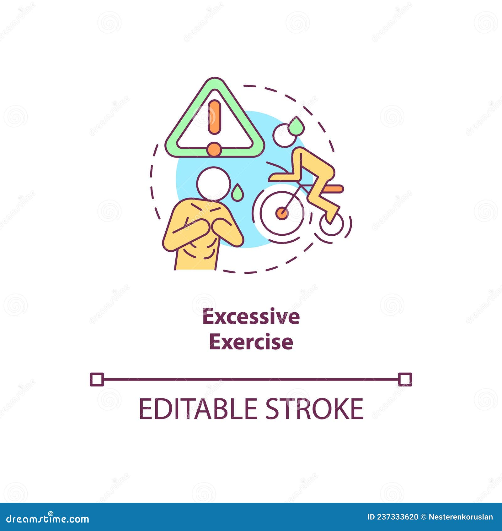 Excessive Exercise Concept Icon Stock Vector - Illustration of gain ...
