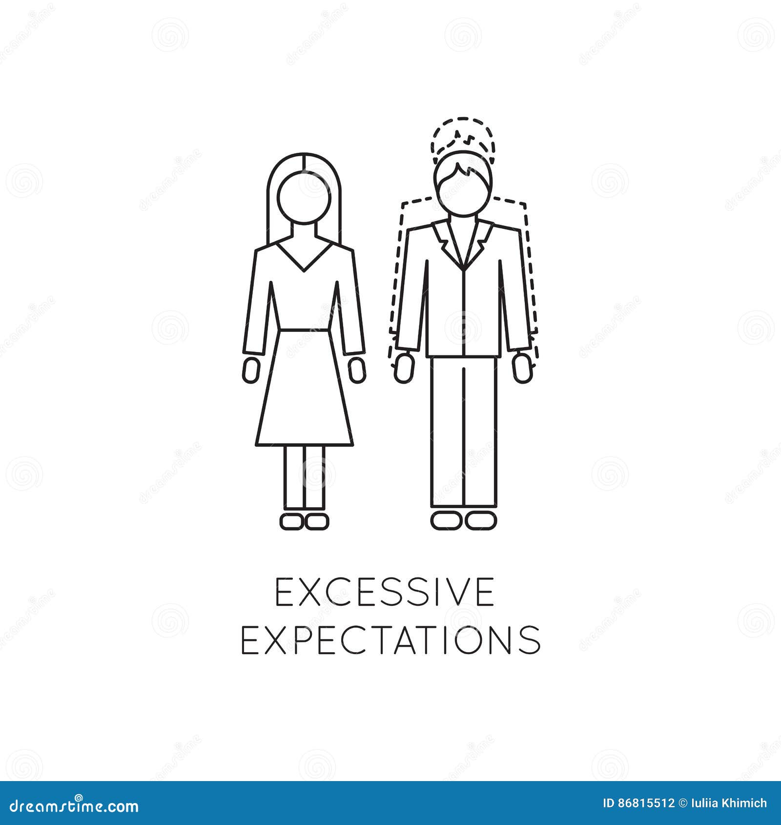 Excessive Expectations Line Icon Stock Vector - Illustration of opinion ...