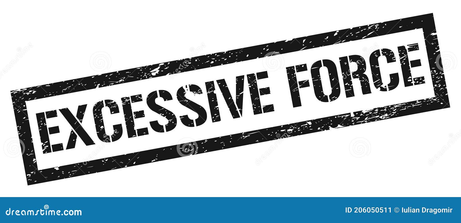 EXCESSIVE FORCE Black Grungy Rectangle Stamp Stock Illustration ...