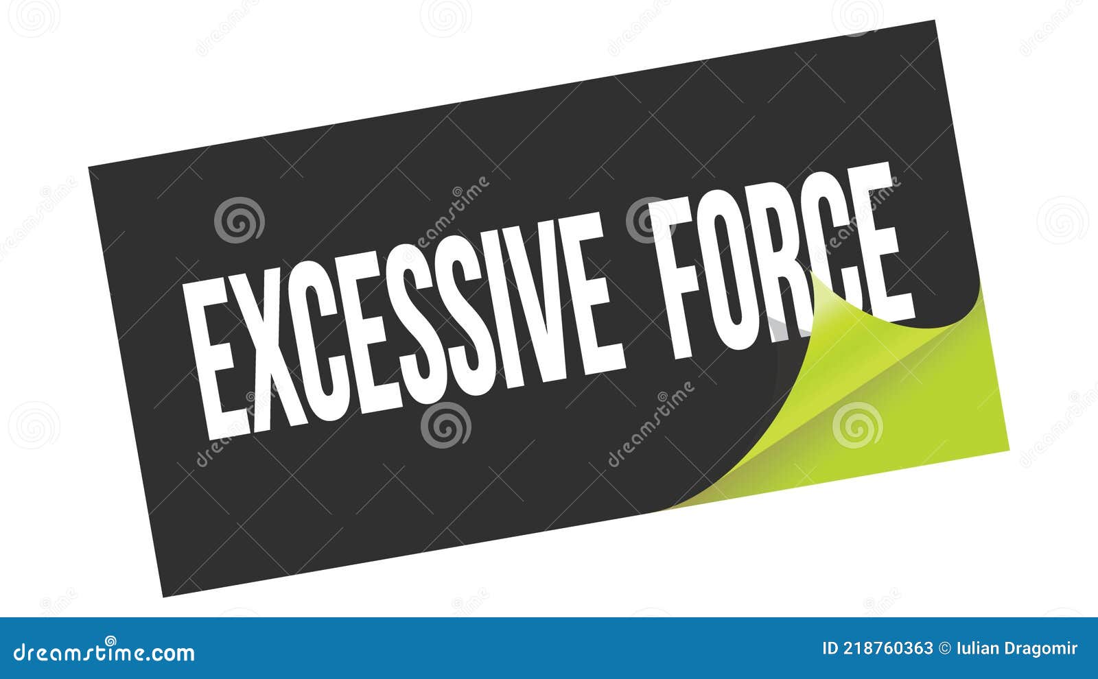 EXCESSIVE FORCE Text on Black Green Sticker Stamp Stock Illustration ...
