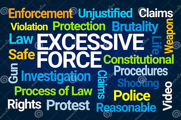 Excessive Force Word Cloud stock illustration. Illustration of ...