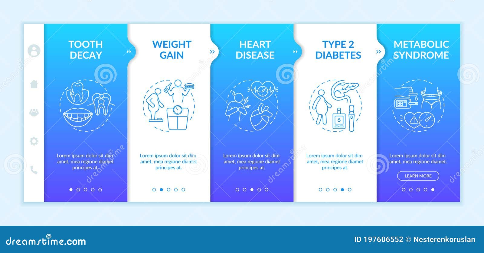 Excessive Sugar Intake Vector Infographic Template | CartoonDealer.com ...