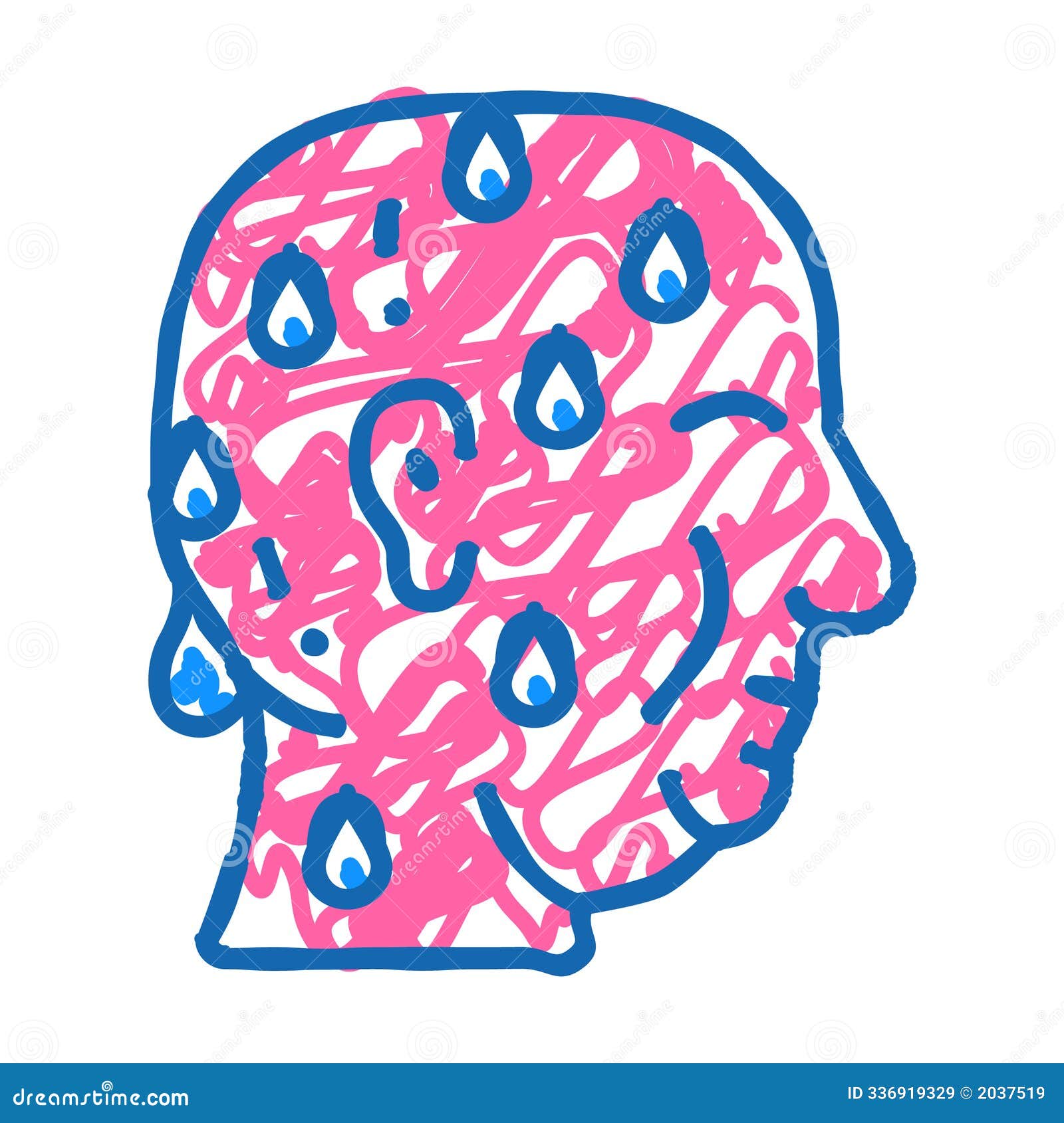 Excessive Sweating Flat Icon Doodle Illustration Stock Illustration ...