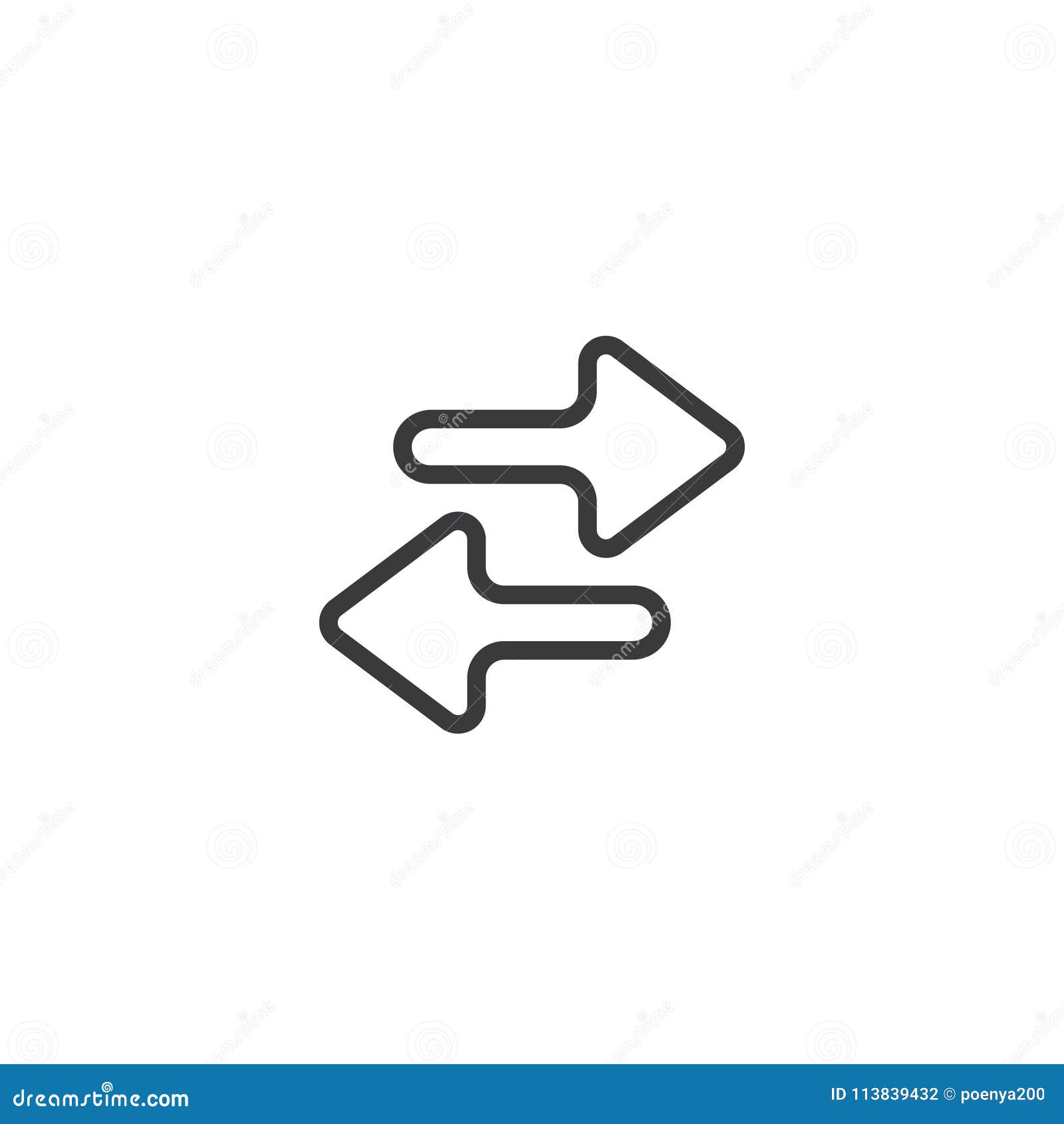 Exchange Arrow Icon. Isolated Perfect Pixel with Flat Style in White ...