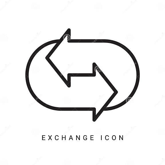 Exchange Arrow Icon. Symbol or Emblem. Vector Illustration Stock ...