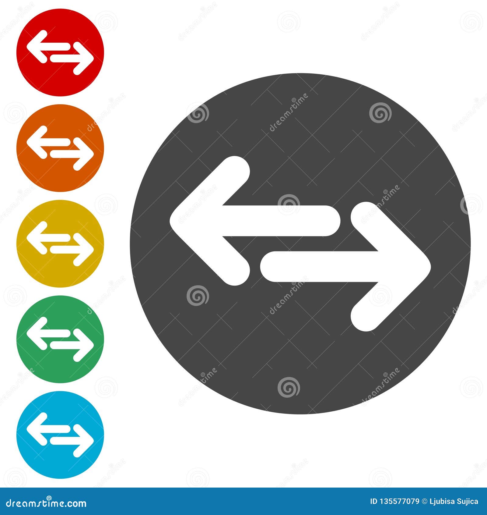 Exchange arrow icons set stock vector. Illustration of download - 135577079