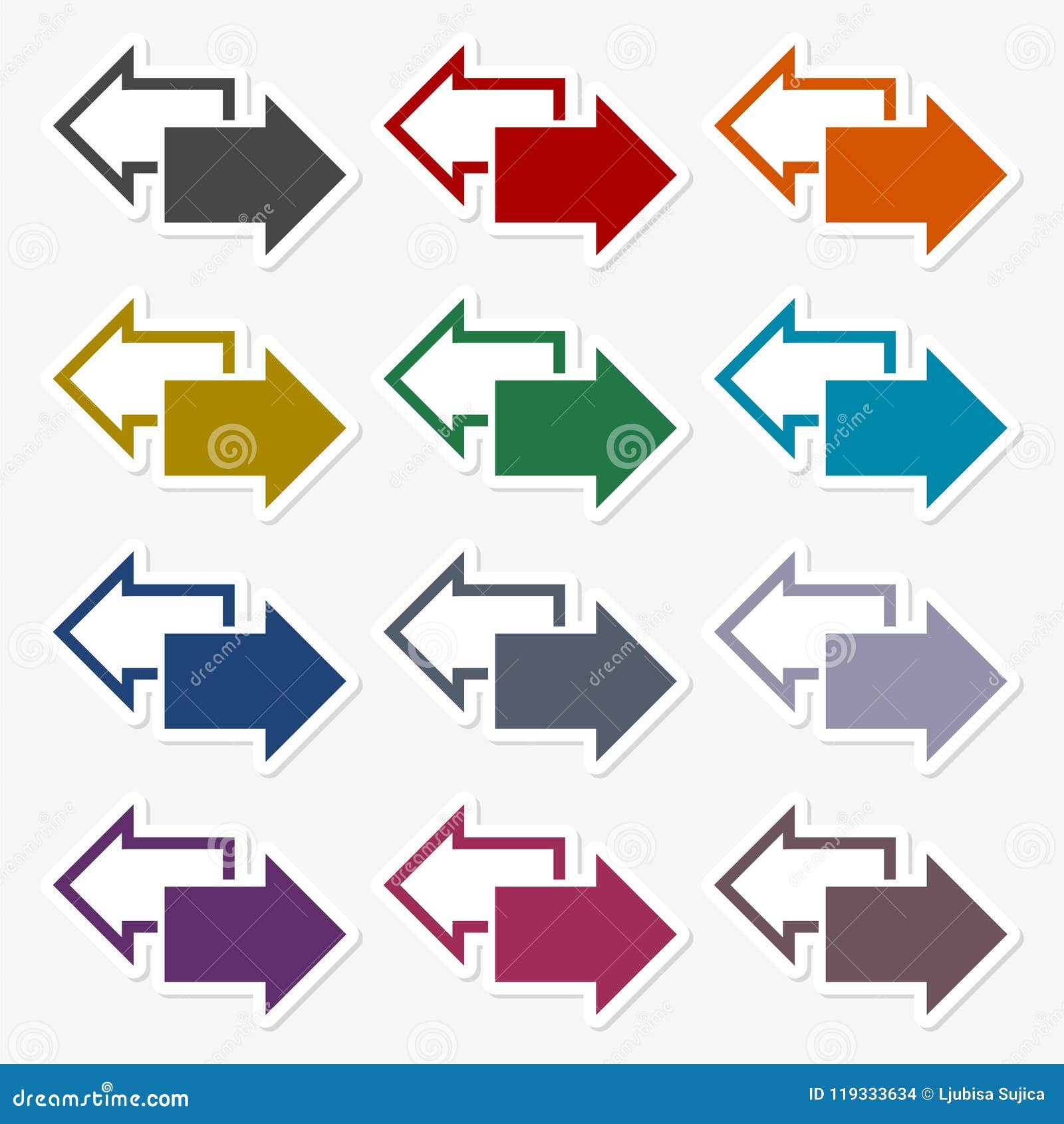 Exchange arrow sticker set stock vector. Illustration of leftright ...