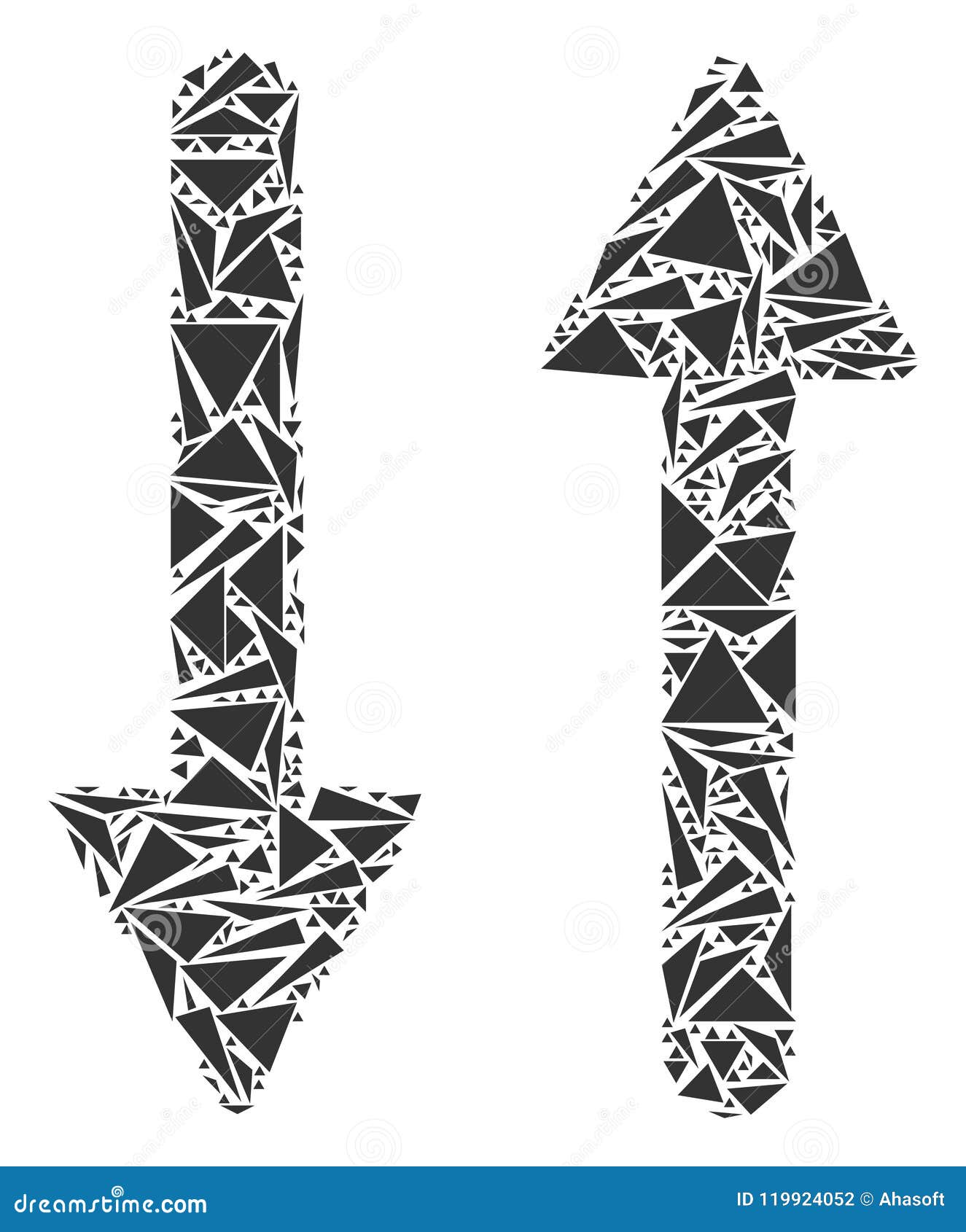 Exchange Arrows Collage of Triangles Stock Vector - Illustration of ...