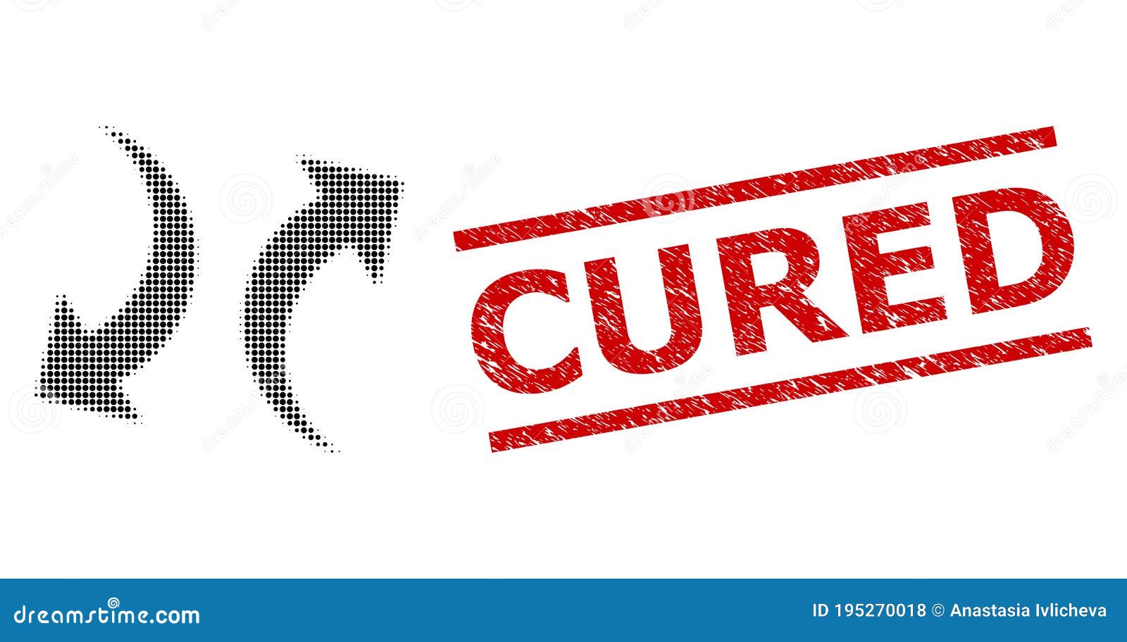 Textured Cured Seal Stamp and Halftone Dotted Exchange Arrows Stock ...