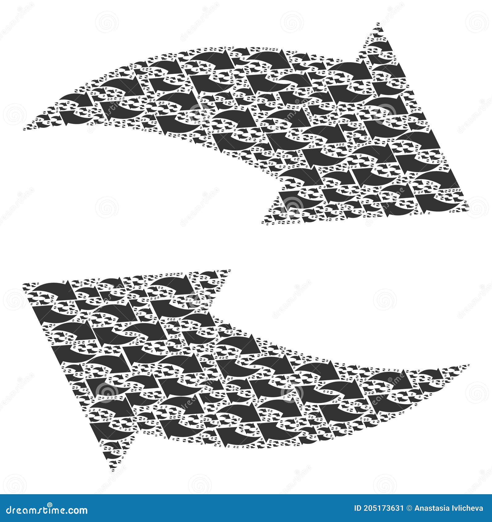 Exchange Arrows Recursive Mosaic of Itself Icons Stock Vector ...