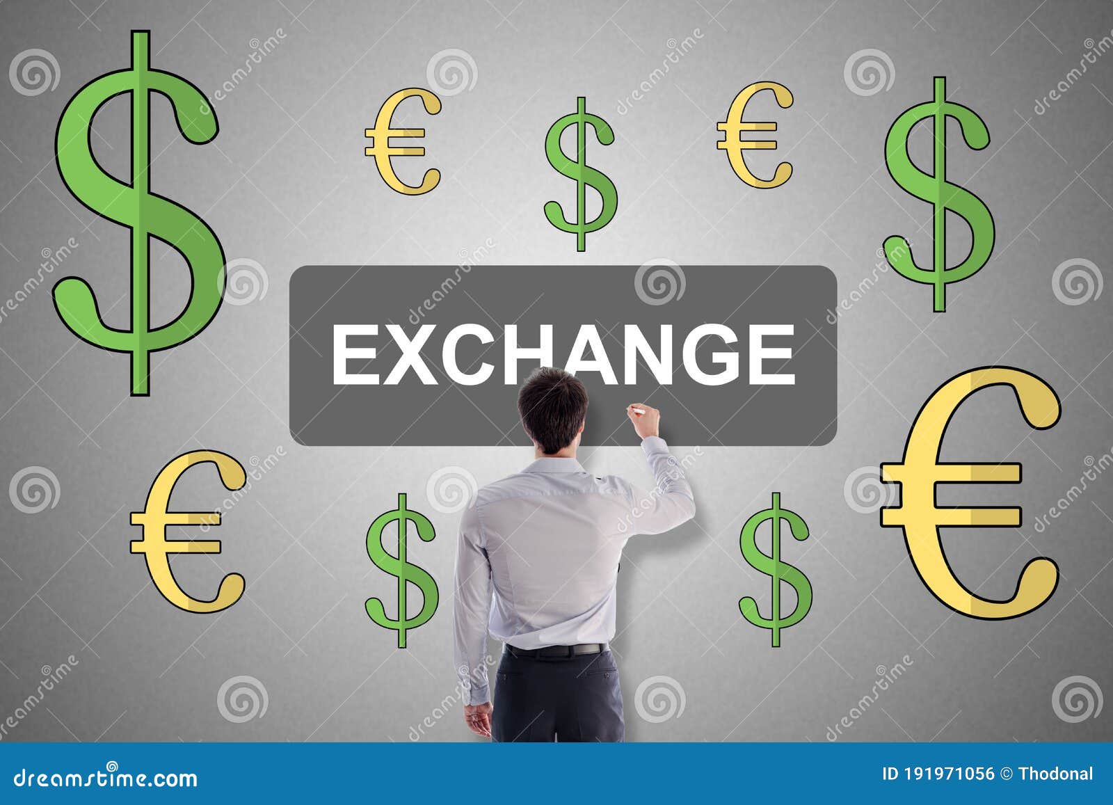 Exchange Concept Drawn by a Man Stock Illustration - Illustration of ...