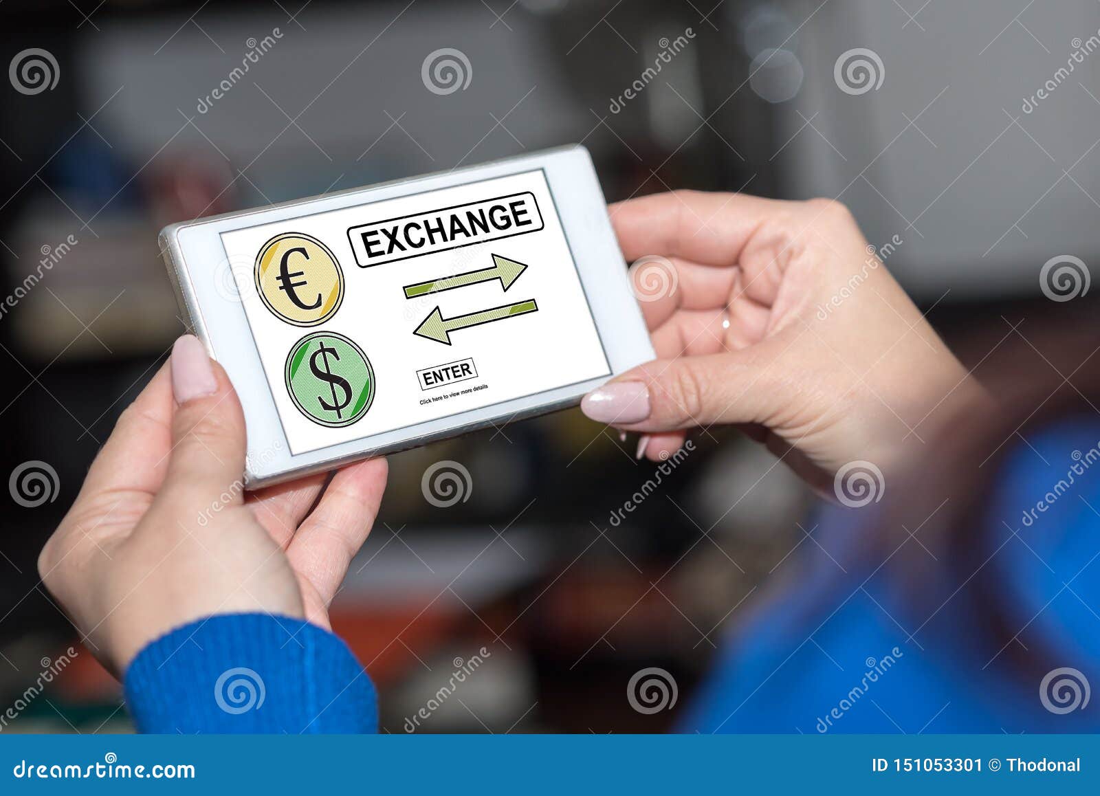 Exchange Concept on a Smartphone Stock Image - Image of conversion ...