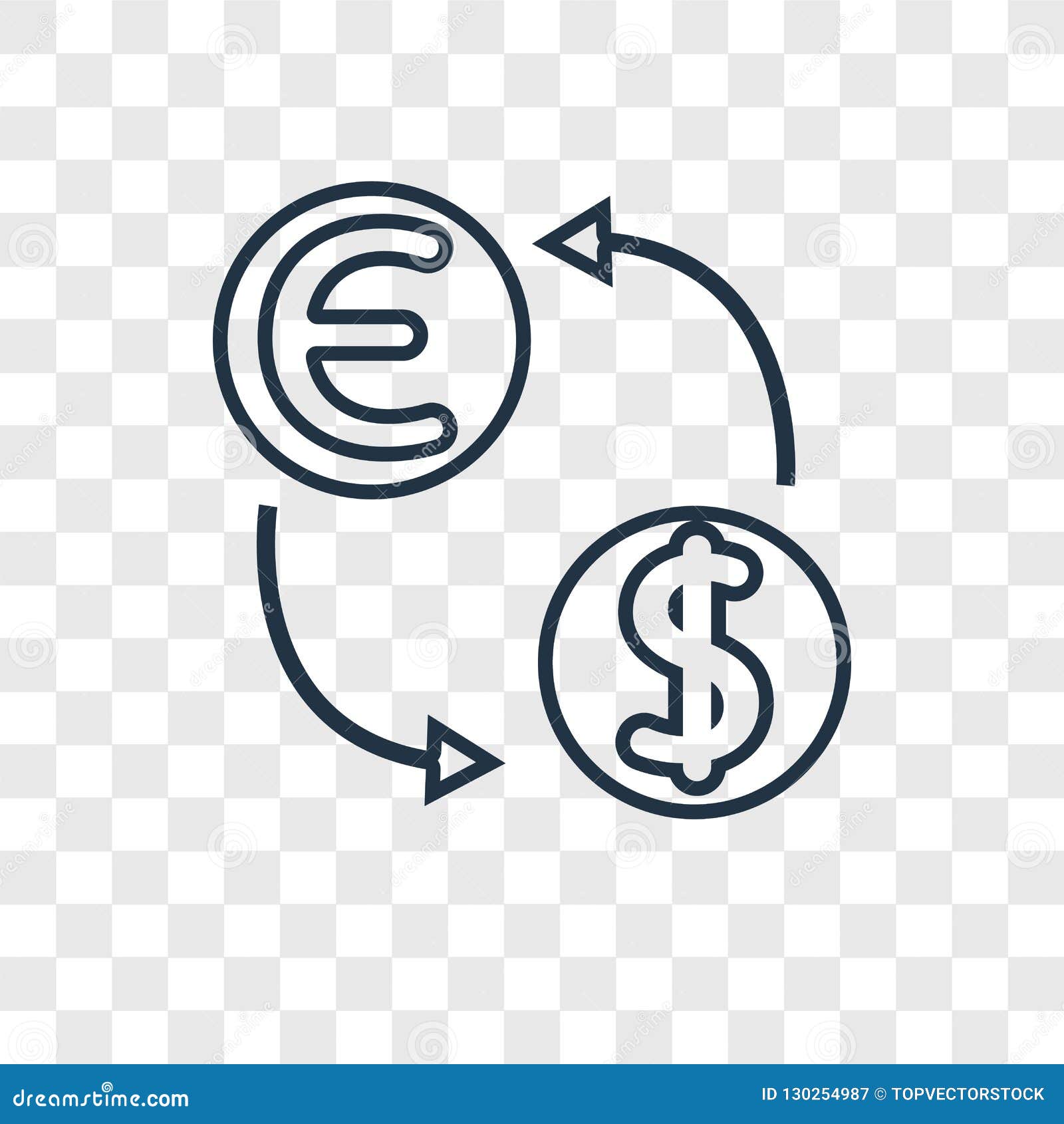 Exchange Concept Vector Linear Icon Isolated on Transparent Back Stock ...
