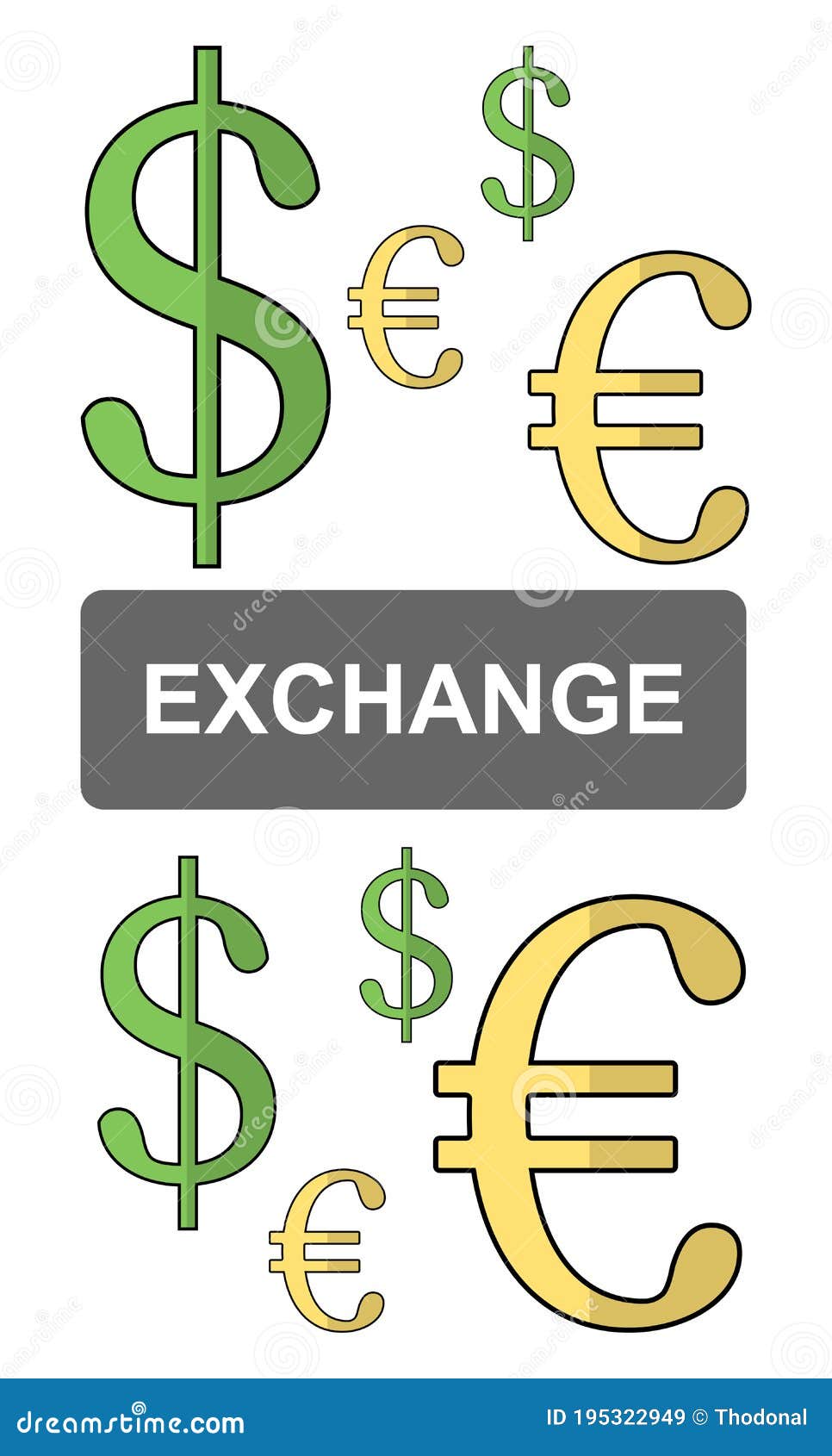 Exchange Concept on White Background Stock Illustration - Illustration ...