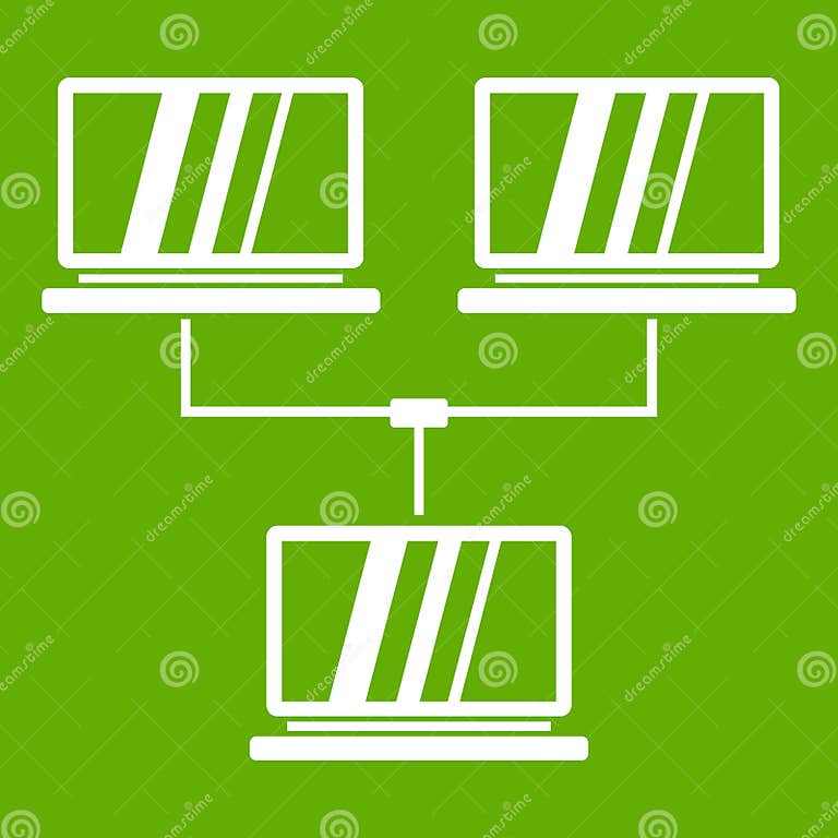 Exchange of Data between Computers Icon Green Stock Vector ...