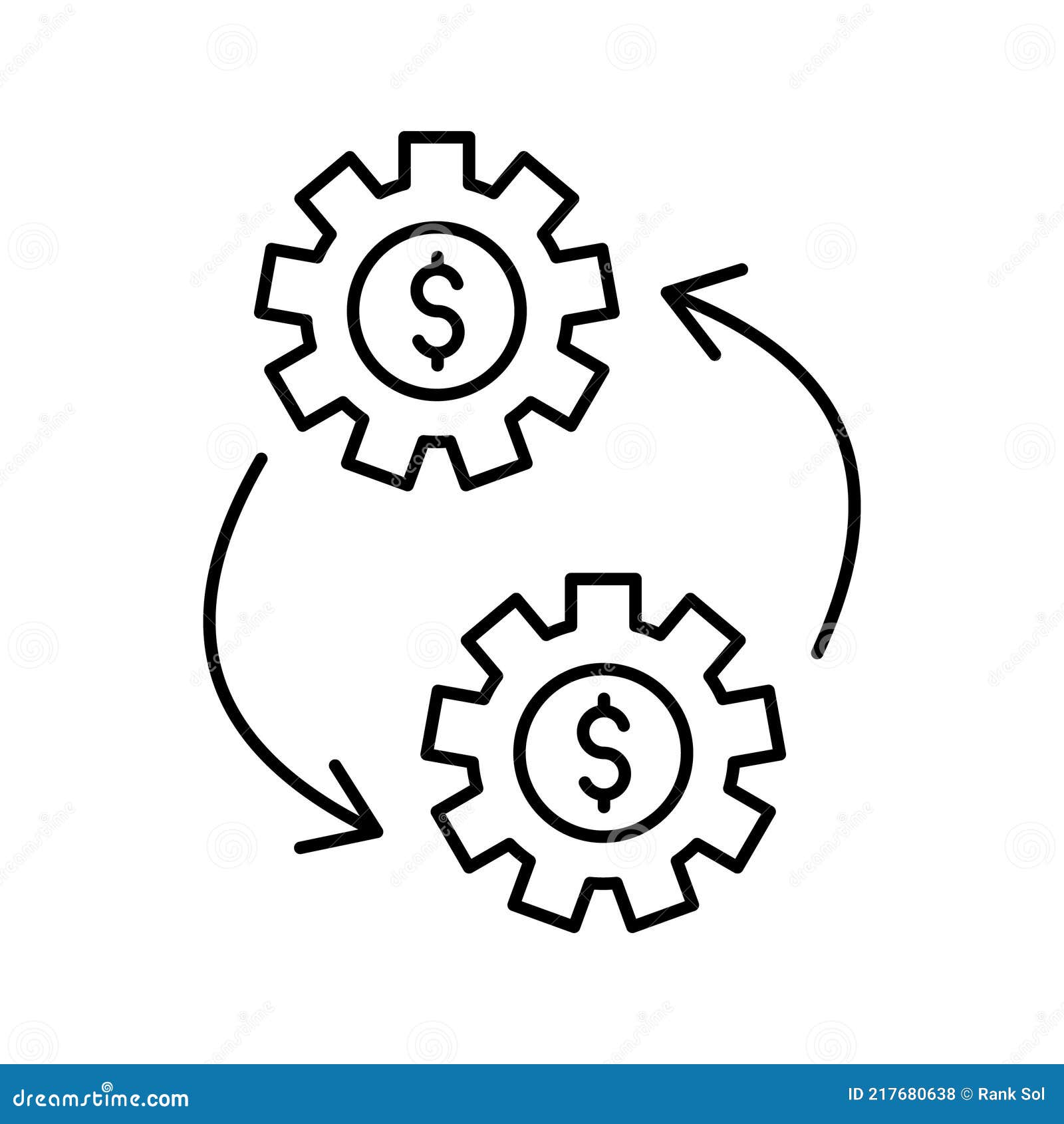 Exchange Dollar Settings Isolated Vector Icon Which Can Easily Modify ...