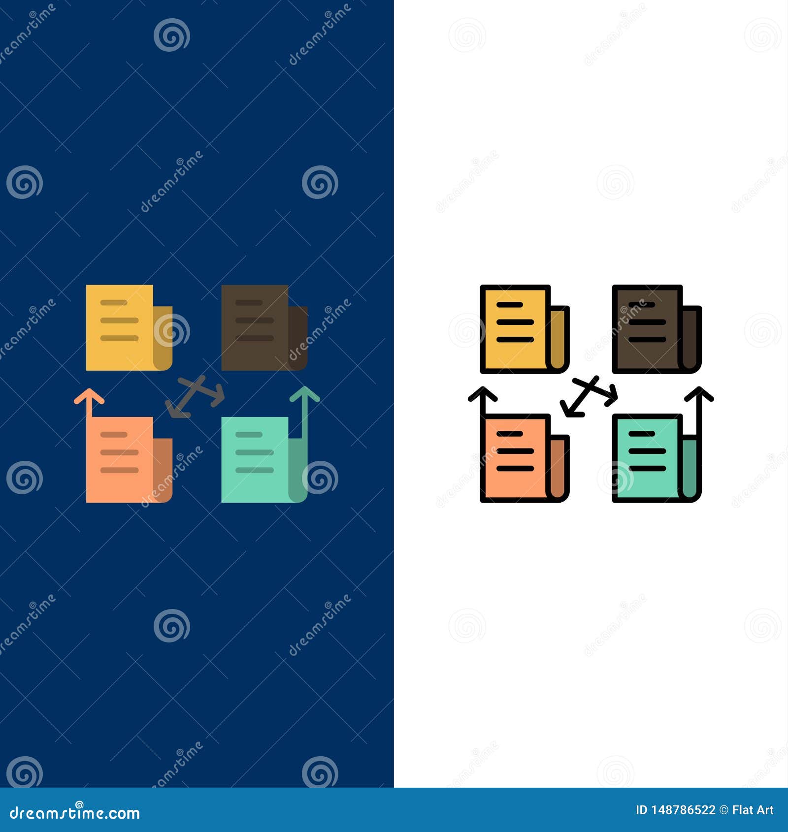 Exchange, File, Folder, Data, Privacy Icons. Flat and Line Filled Icon ...