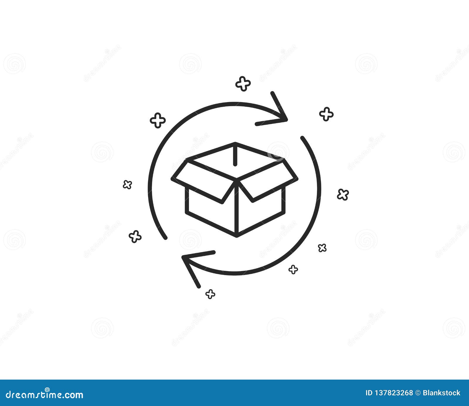 Exchange of Goods Line Icon. Return Parcel Sign. Vector Stock Vector ...