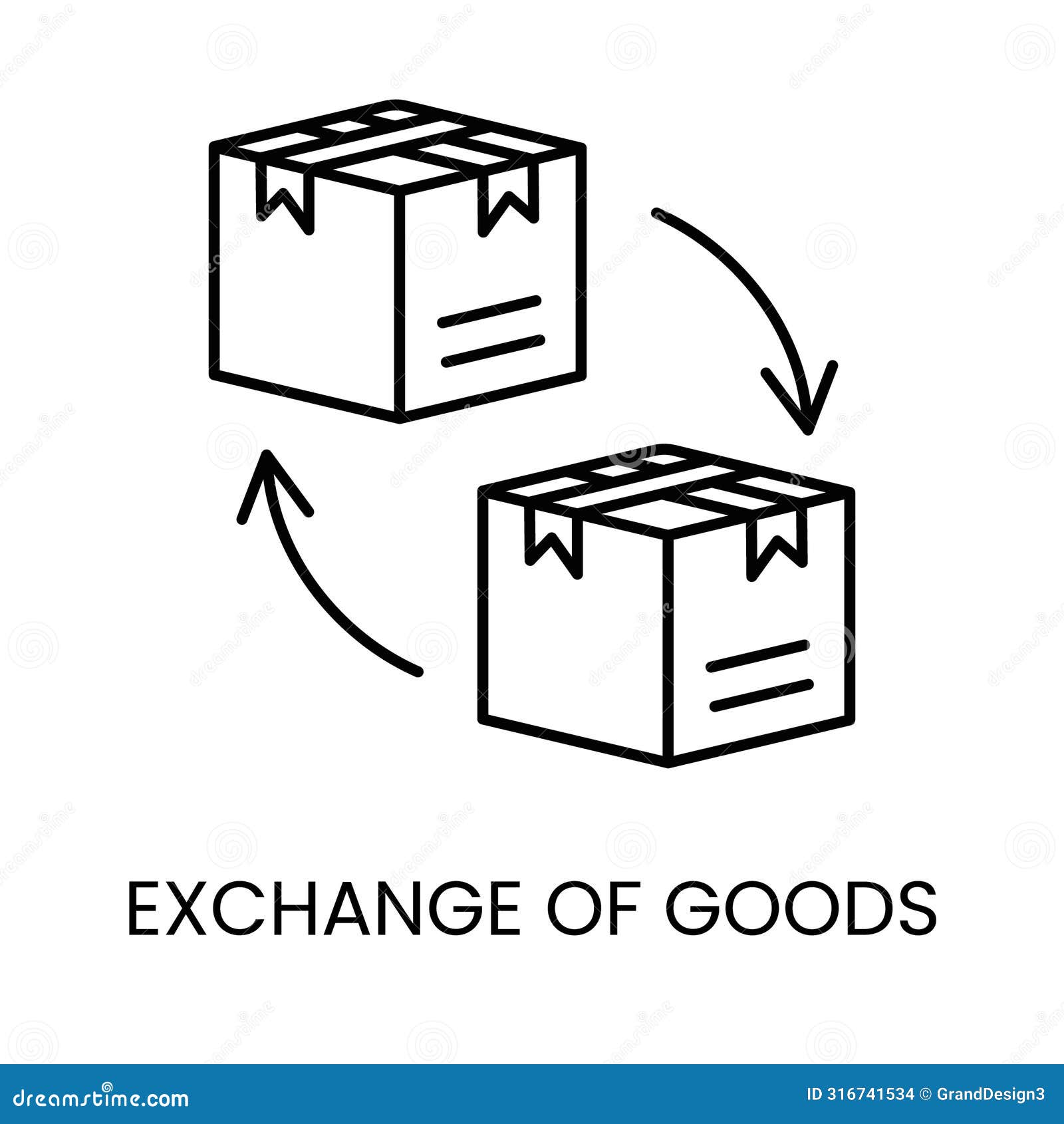 Exchange of Goods Line Vector Icon with Editable Stroke Stock Vector ...