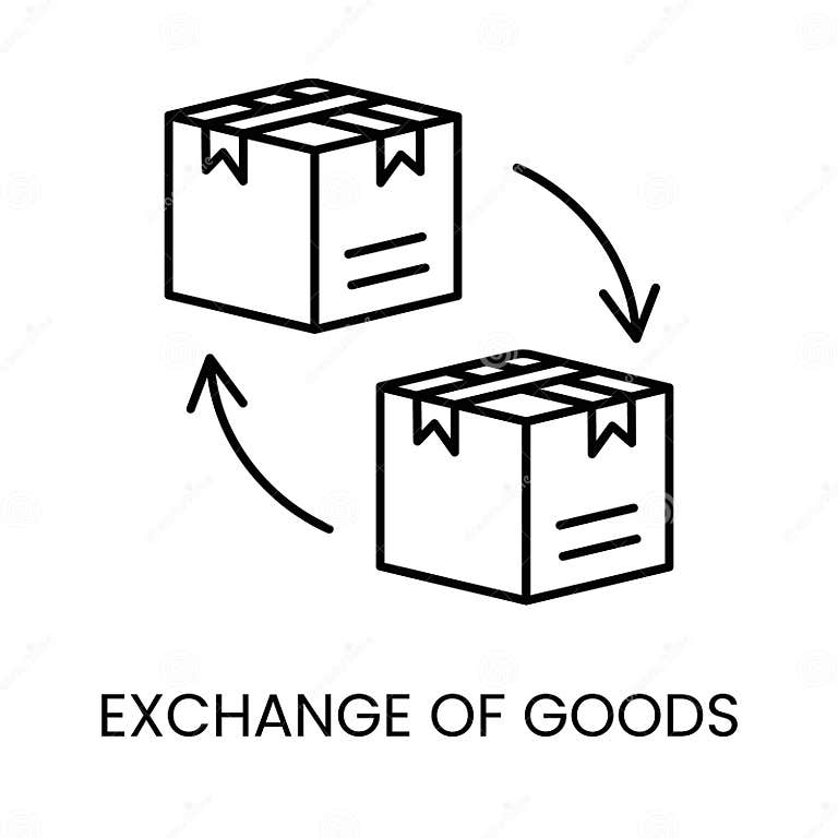 Exchange of Goods Line Vector Icon with Editable Stroke Stock Vector ...