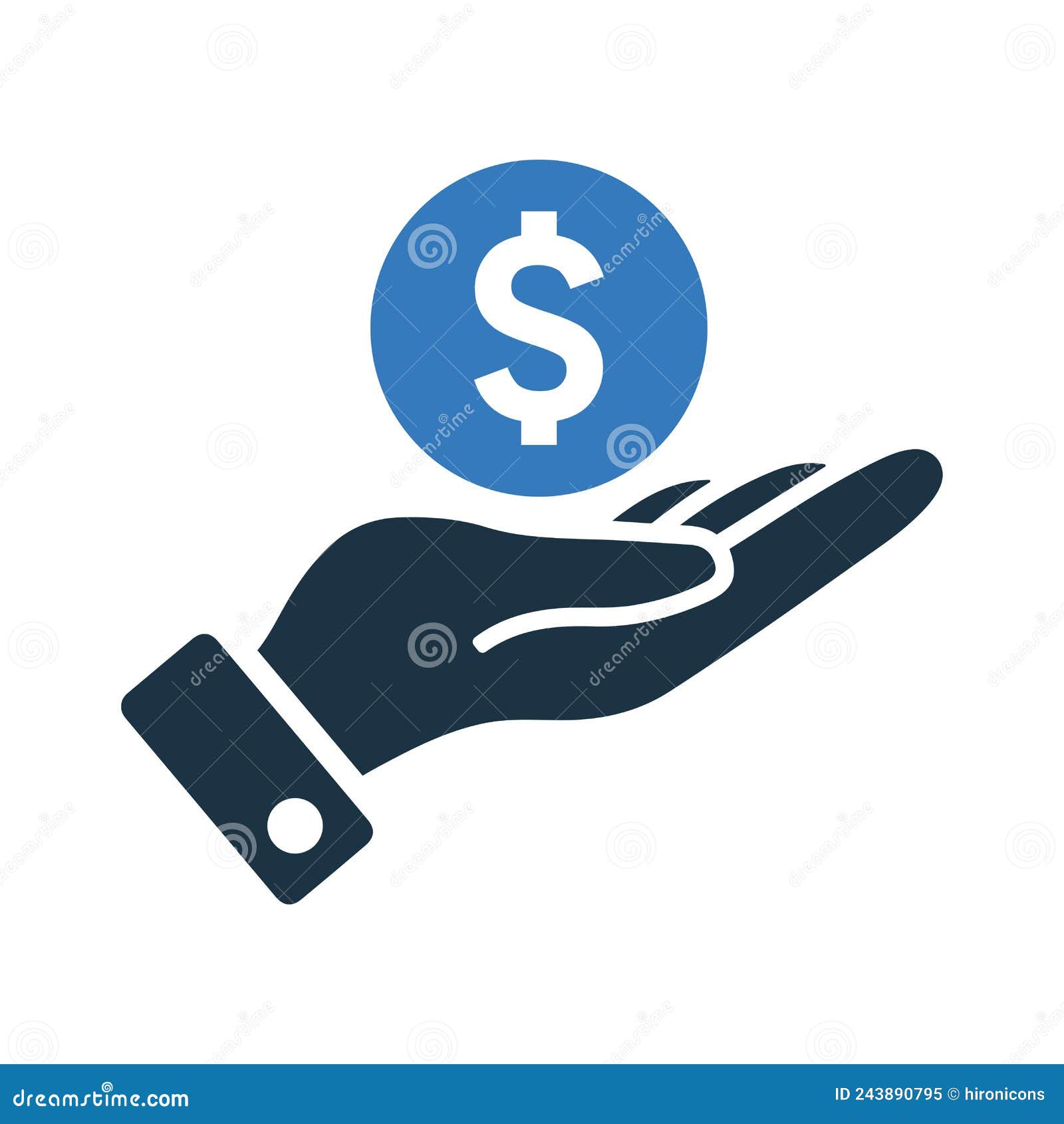 Exchange, Hand Money Icon. Simple Editable Vector Illustration Stock ...