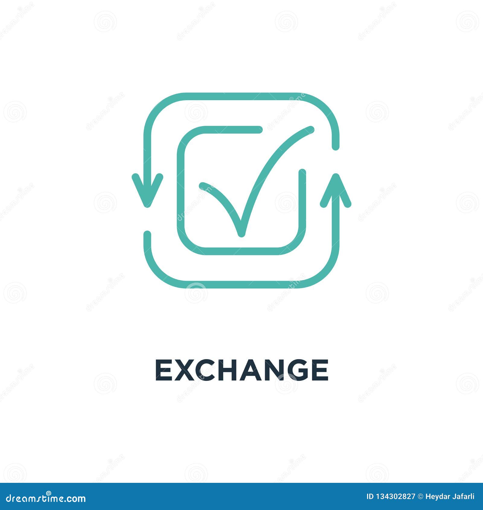 Exchange Icon. Convertation Completed Line Concept Symbol Design Stock ...