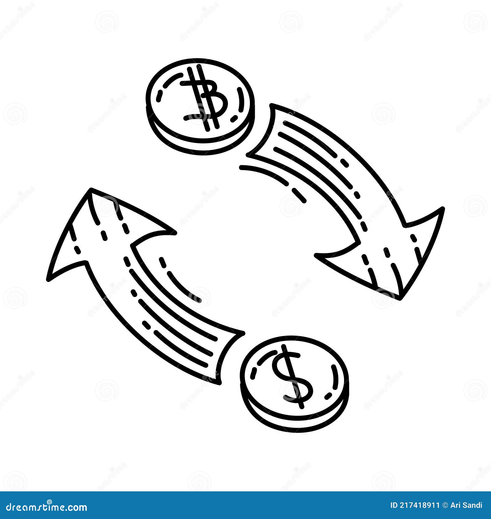Exchange Icon. Doodle Hand Drawn or Outline Icon Style Editorial Photo ...