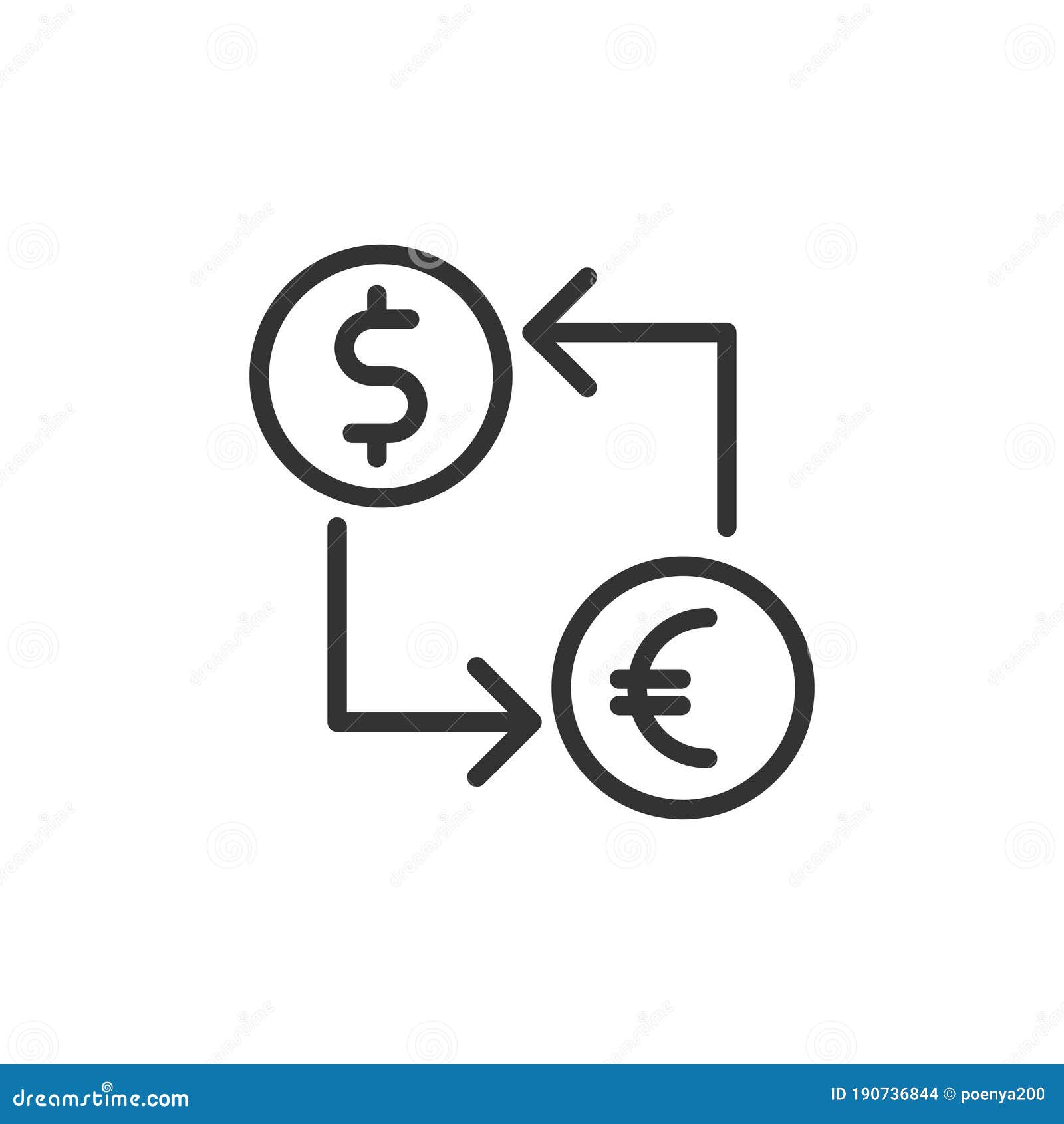 Exchange Icon. Euro and Dollar Currency Convert Symbol Stock Vector ...
