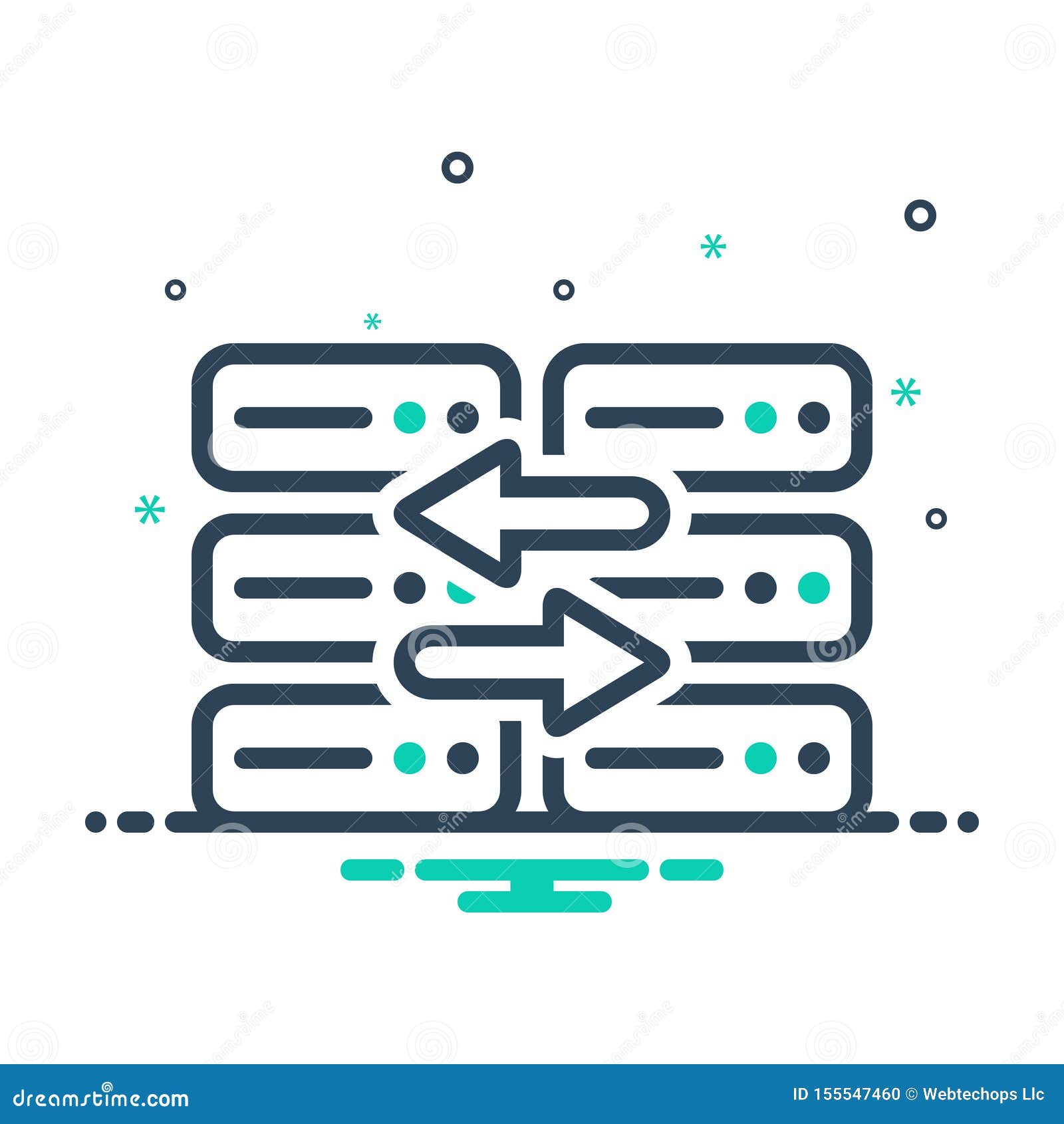 Black Mix Icon for Exchange, Server and Replace Stock Illustration ...