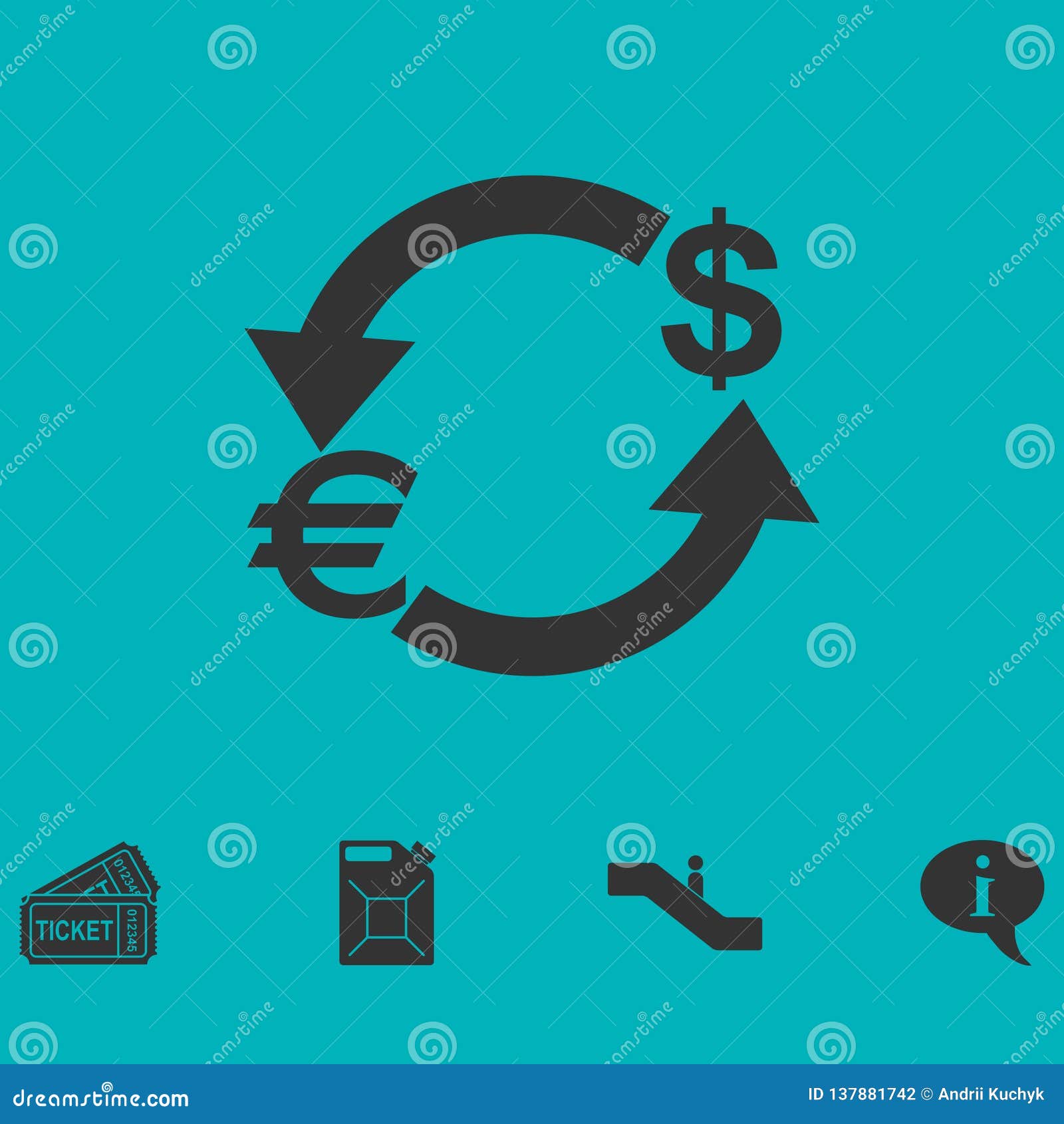 Exchange icon flat stock vector. Illustration of convert - 137881742
