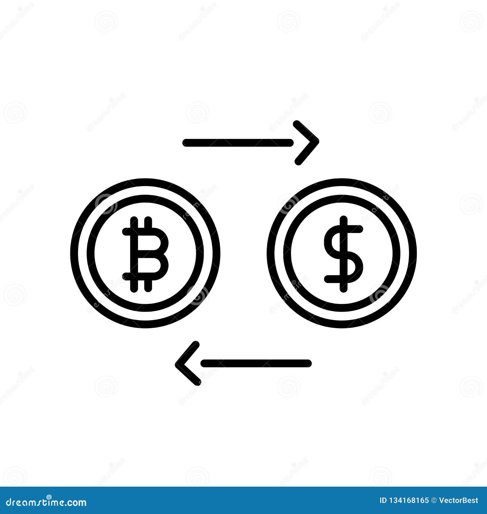 Exchange Icon Vector Isolated on White Background, Exchange Sign , Thin ...