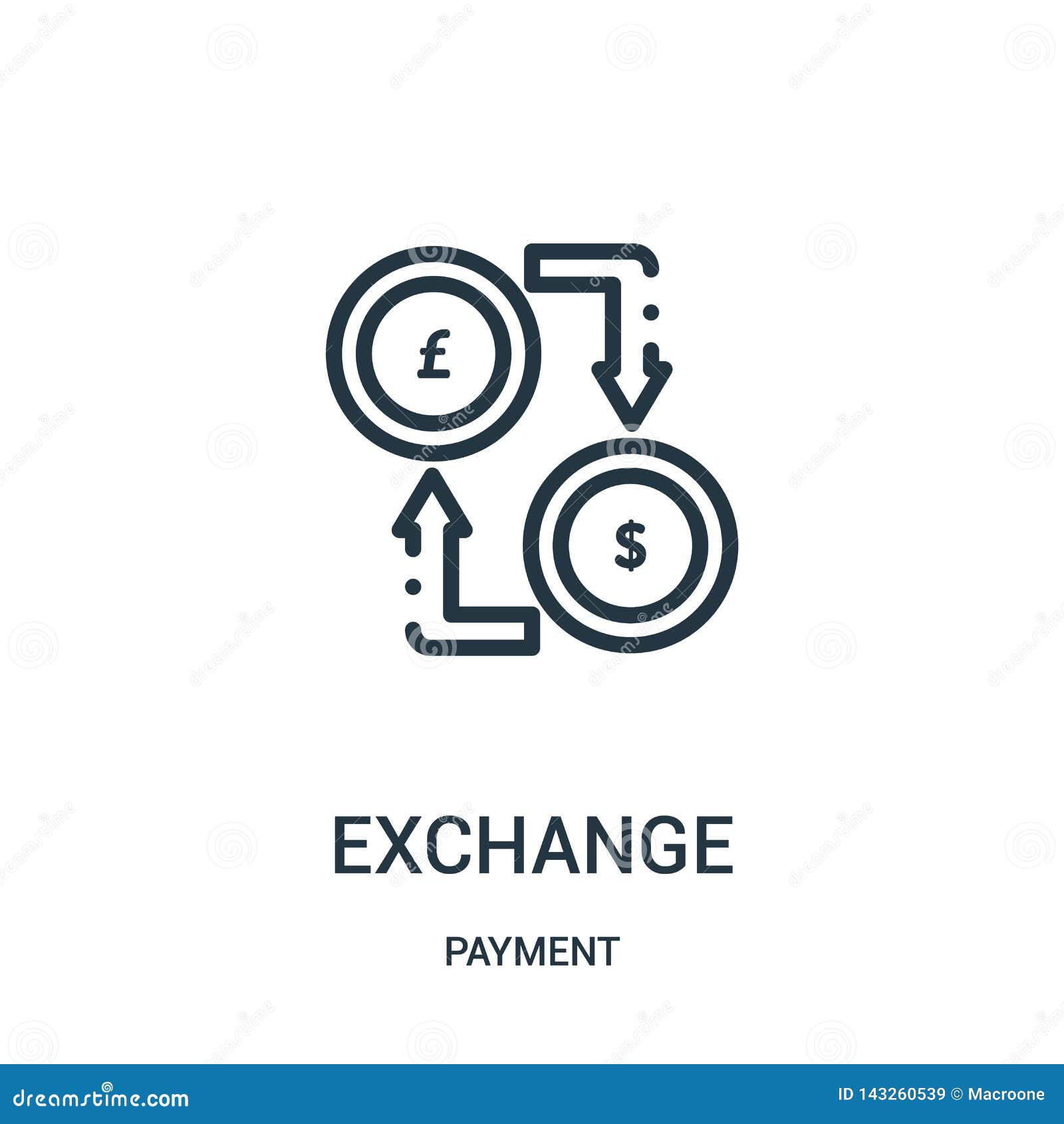 Exchange Icon Vector from Payment Collection. Thin Line Exchange ...
