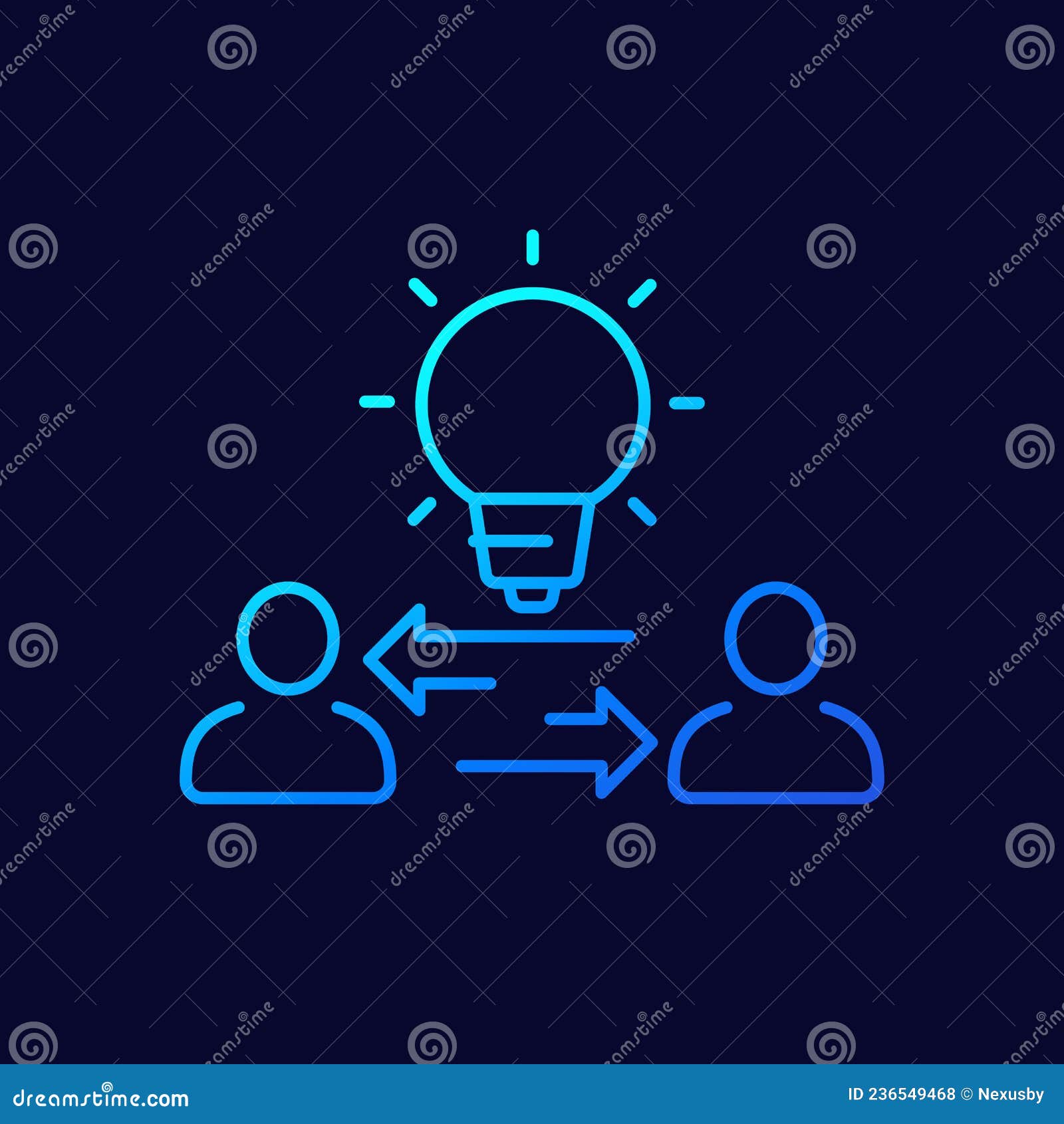 Exchange of Ideas Line Icon, Vector Stock Vector - Illustration of team ...
