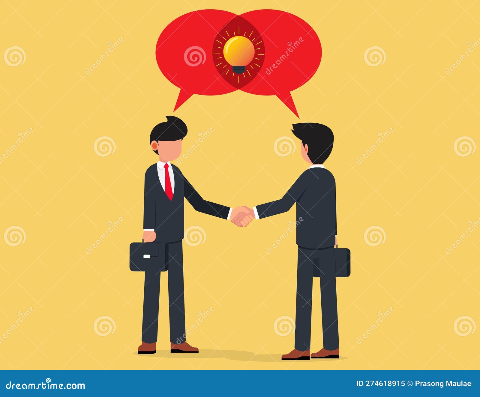 Exchange of Ideas. Two Businesspeople Shake Hands and Talk and Exchange ...