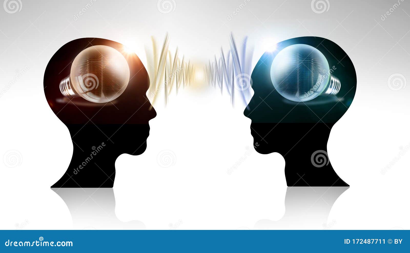 Exchange of Ideas between Two People Stock Illustration - Illustration ...