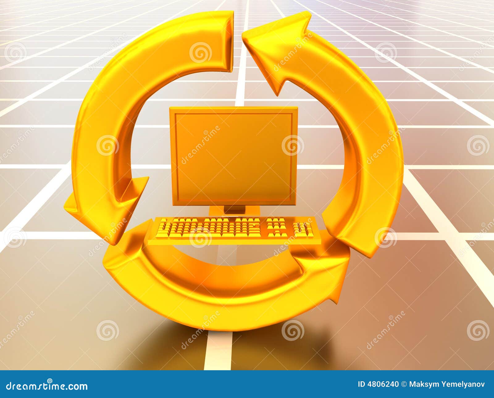 Exchange by Information through a Computer Stock Illustration ...