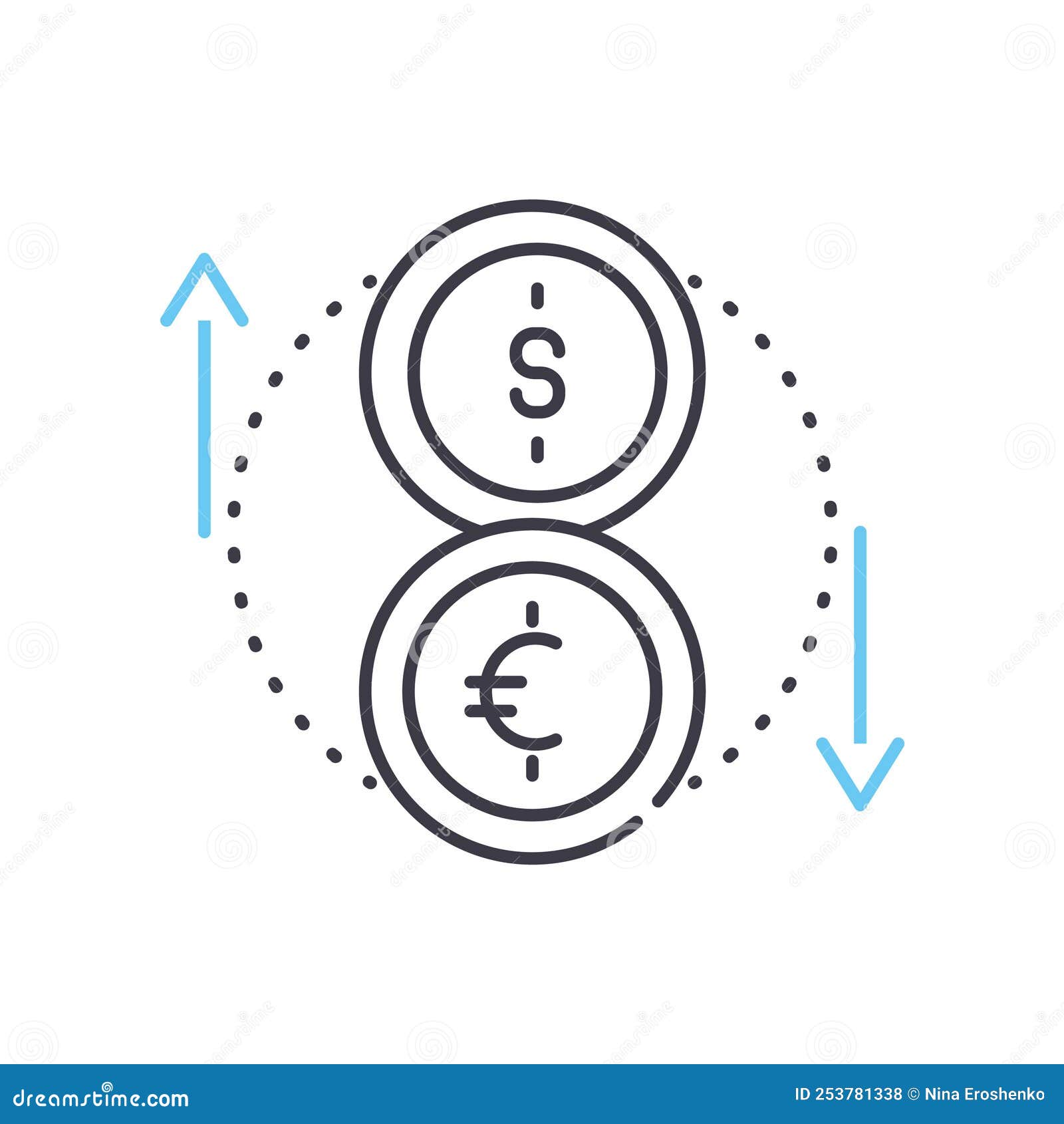 Exchange Line Icon, Outline Symbol, Vector Illustration, Concept Sign ...