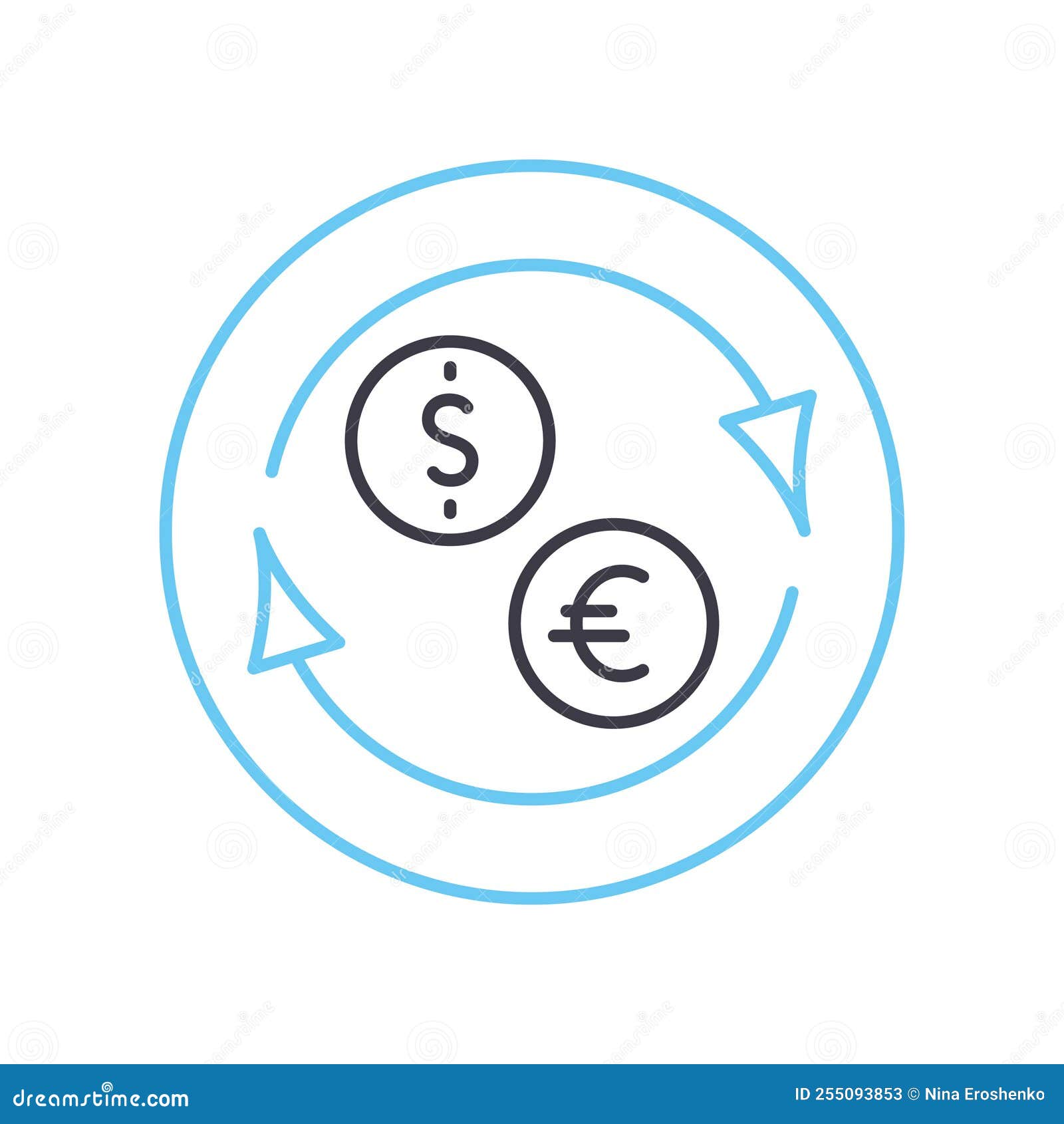Exchange Line Icon, Outline Symbol, Vector Illustration, Concept Sign ...