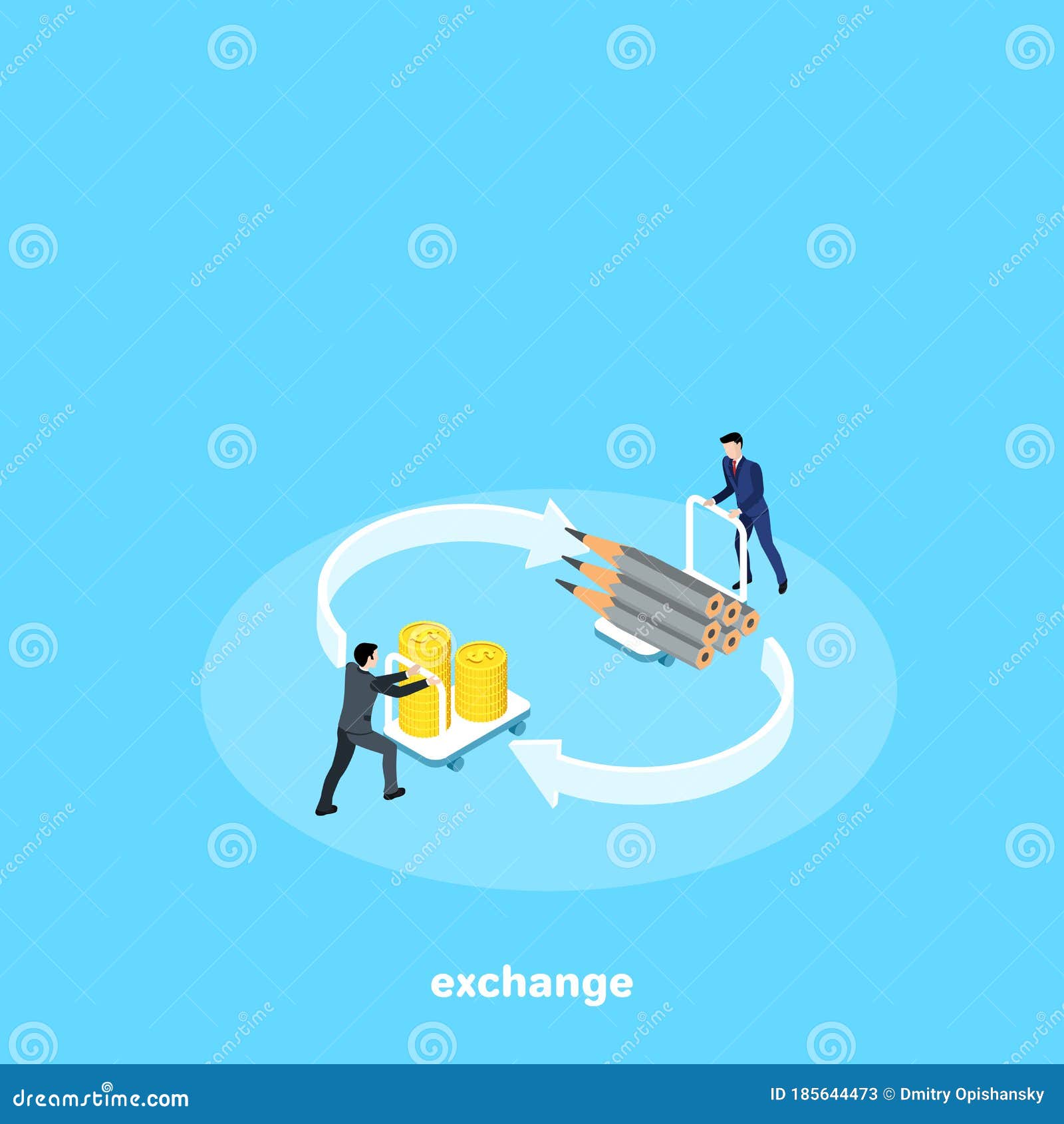 Exchange 3 stock vector. Illustration of goods, business - 185644473