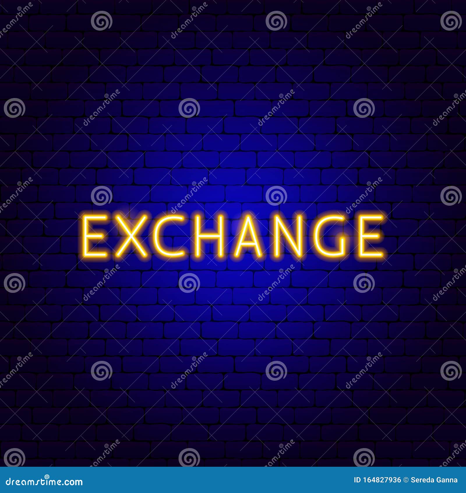 Exchange Neon Text stock vector. Illustration of economy - 164827936