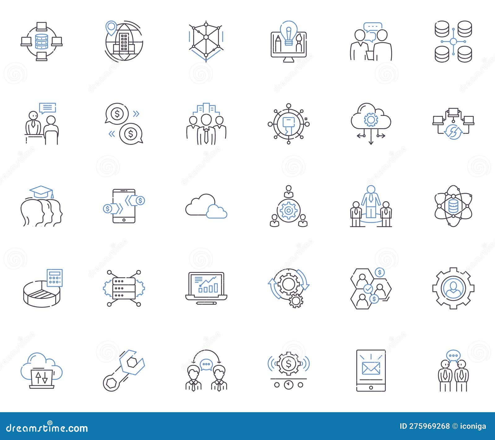Exchange Line Icons Collection. Trade, Barter, Swap, Conversion ...