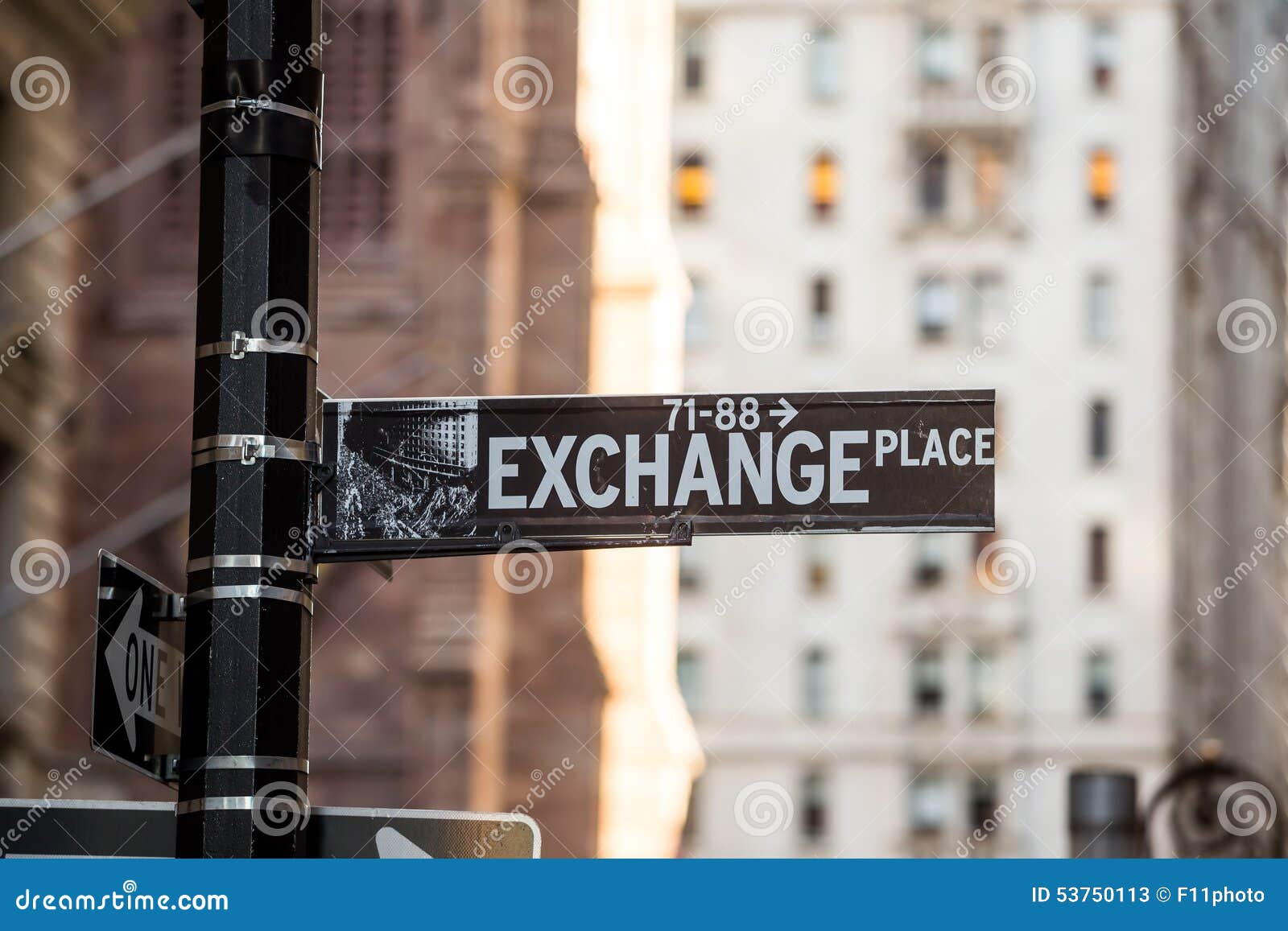 Exchange Place Sign in New York Editorial Stock Photo - Image of ...