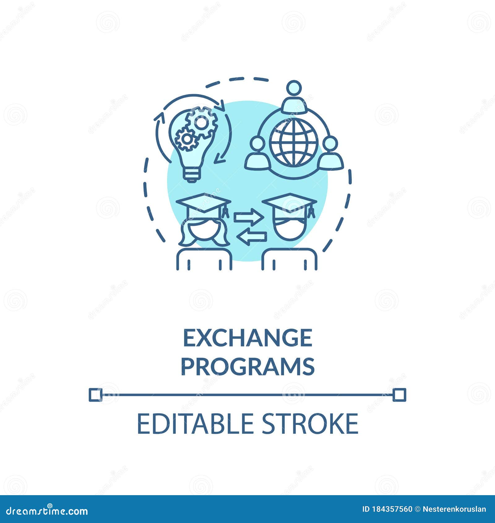Exchange Programs Concept Icon Stock Vector - Illustration of line ...