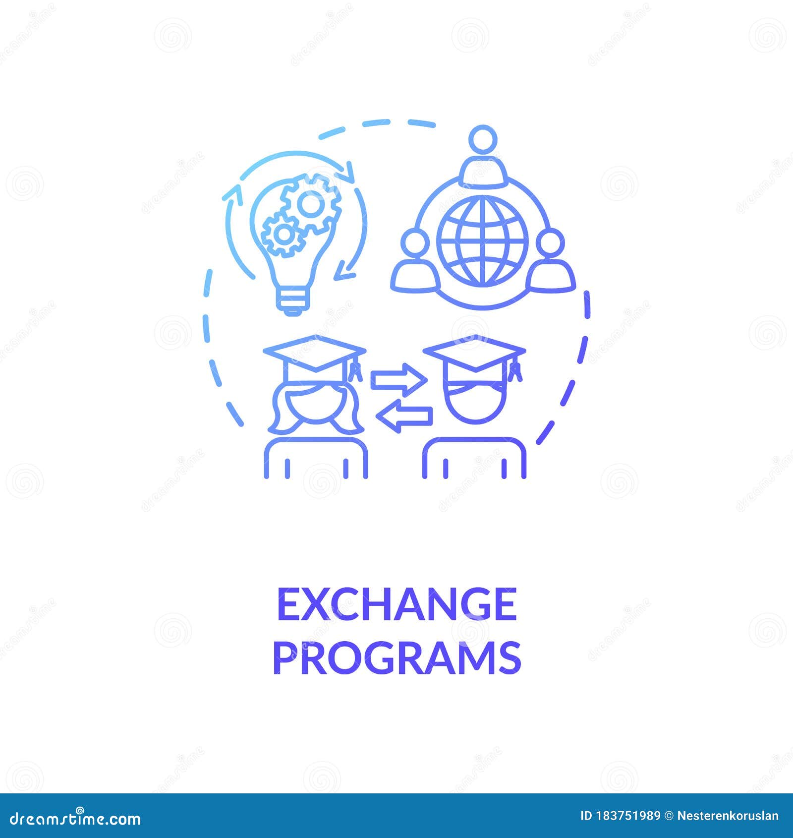 Exchange Programs Concept Icon Stock Vector - Illustration of icon ...