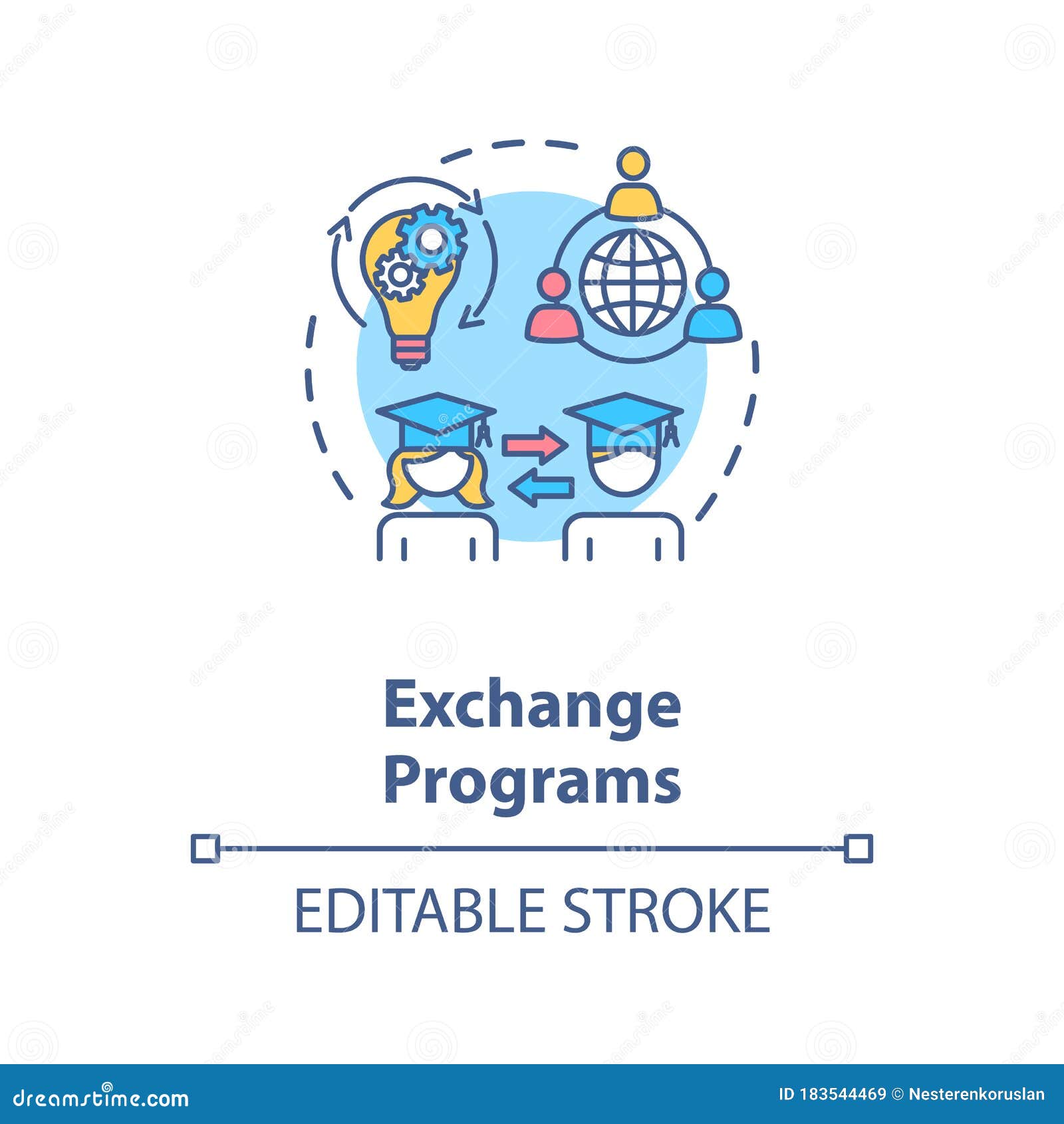 Exchange Programs Concept Icon Stock Vector - Illustration of idea ...