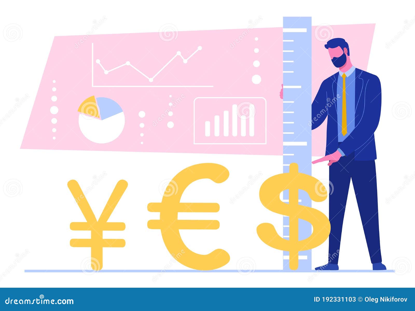 Exchange Rate of Different Currencies Stock Illustration - Illustration ...