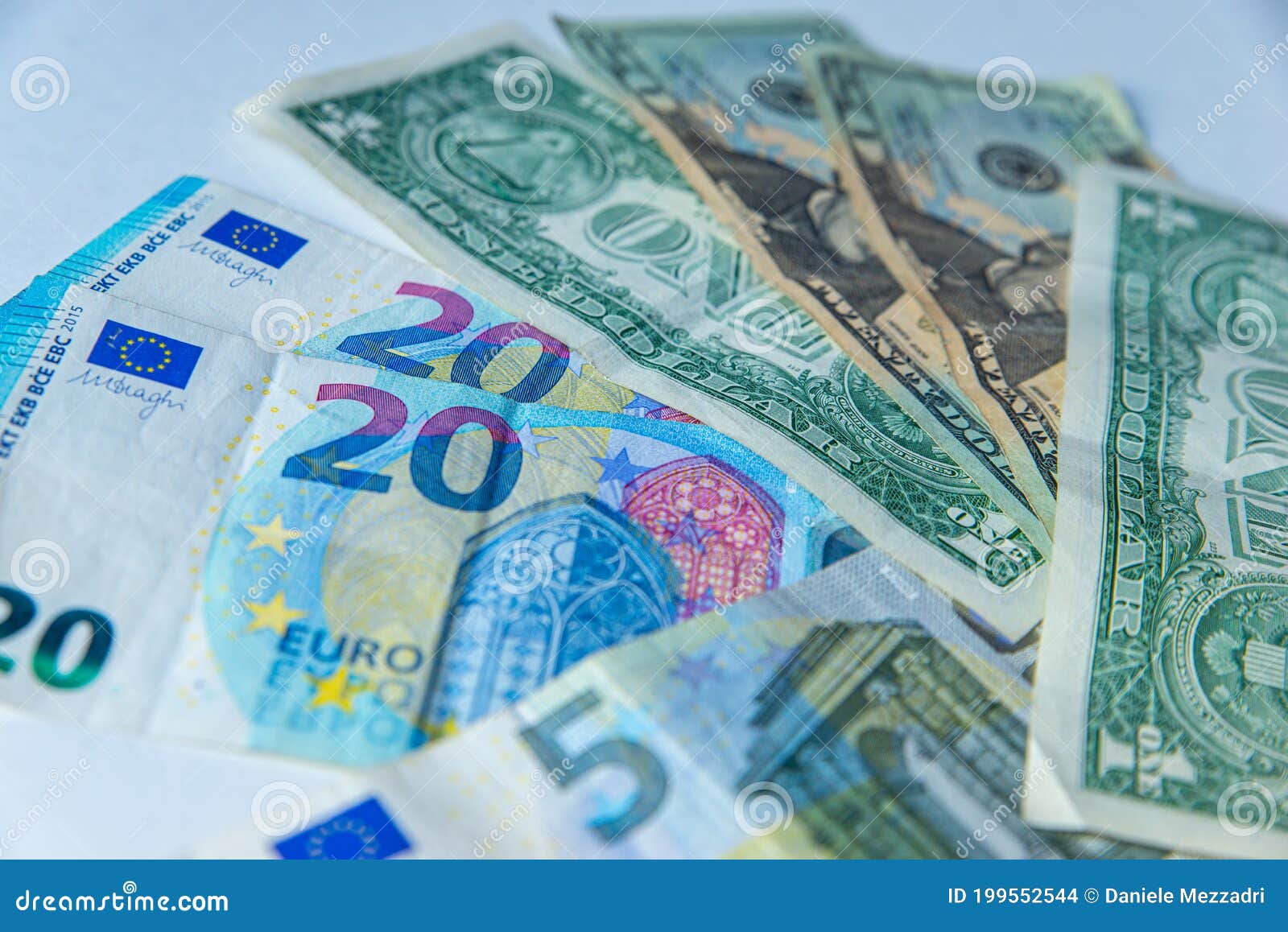 Exchange Rate between Euro and Dollar, Euro Vs Dollar Stock Photo ...