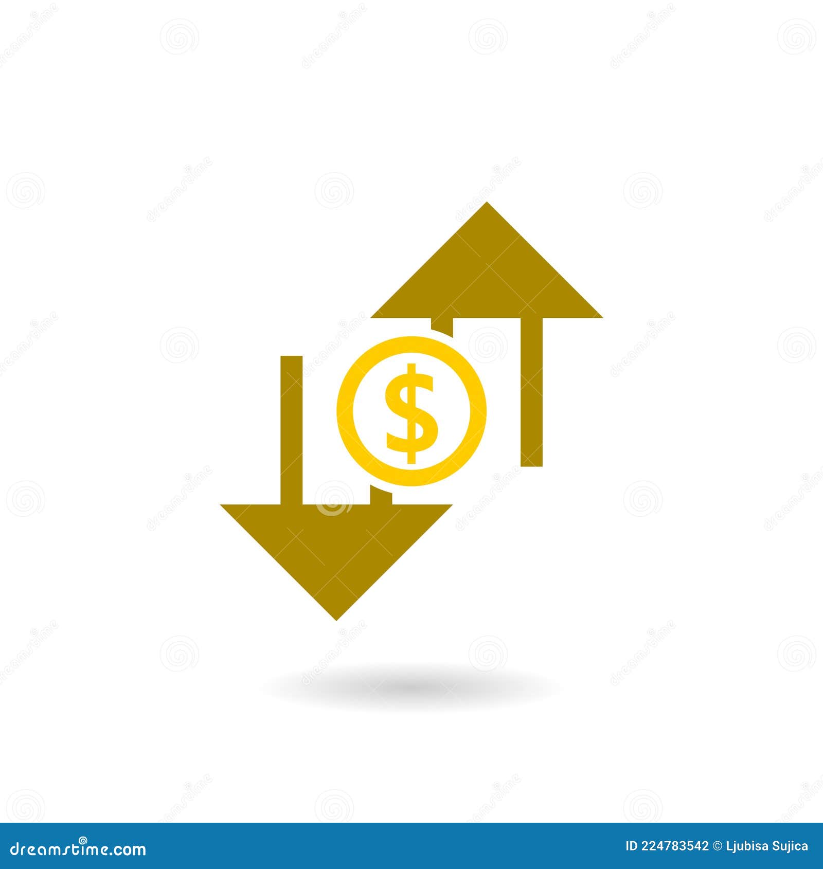 Exchange Rate Icon with Shadow Stock Vector - Illustration of growth ...