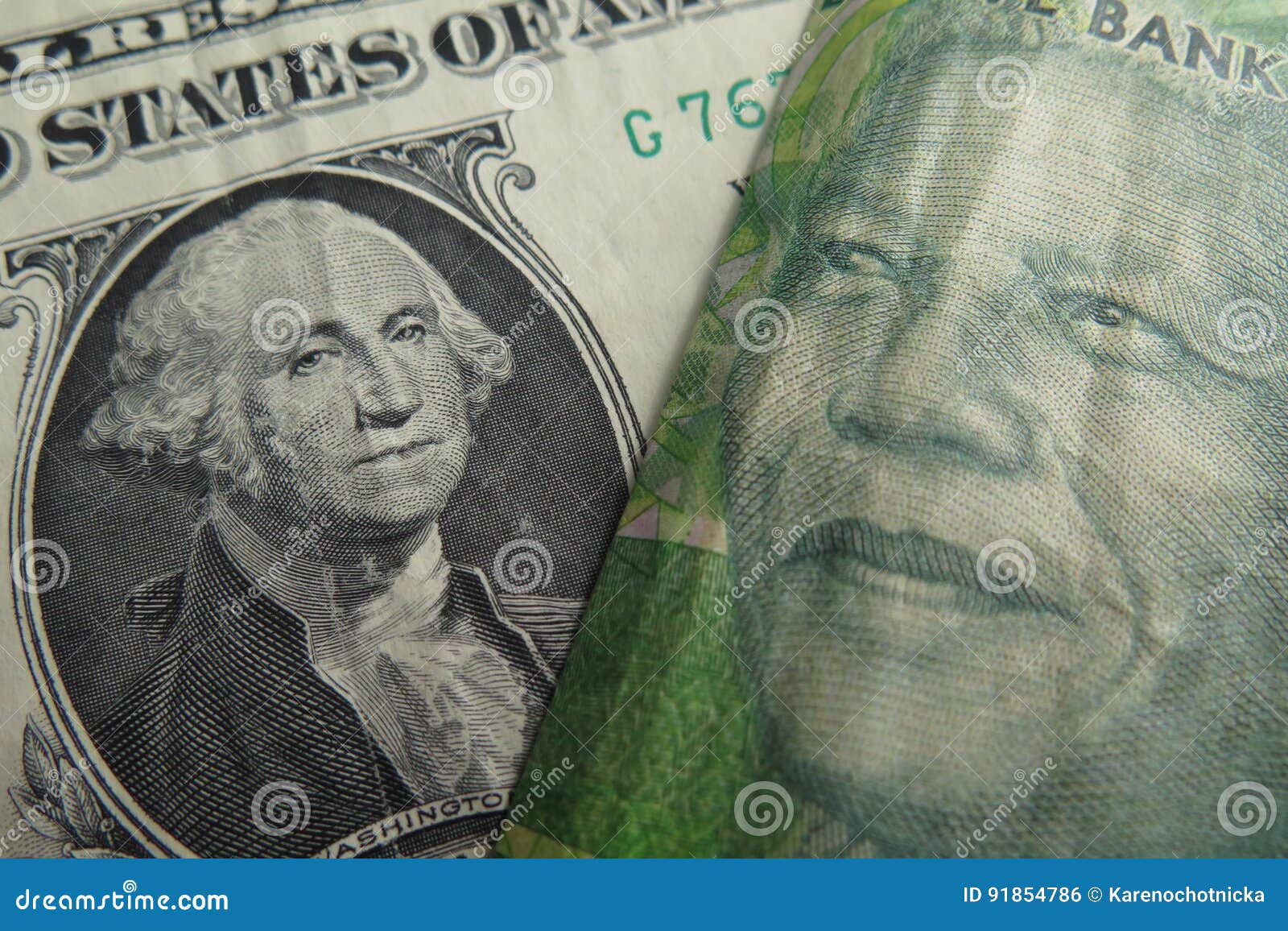 Exchange Rate US Dollar and South African Rand Stock Photo - Image of ...